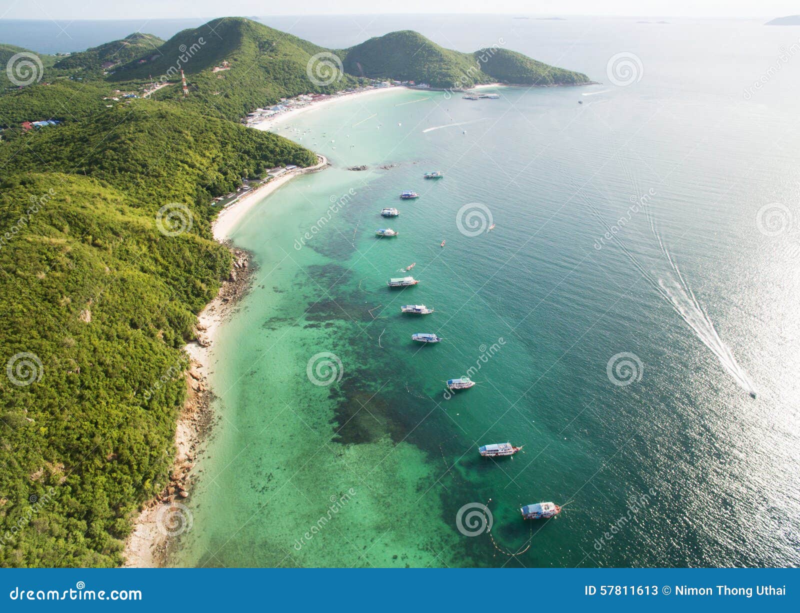 Koh Larn-eiland Tropisch Strand, Het Beroemdste Eiland Van Pattayastad ...