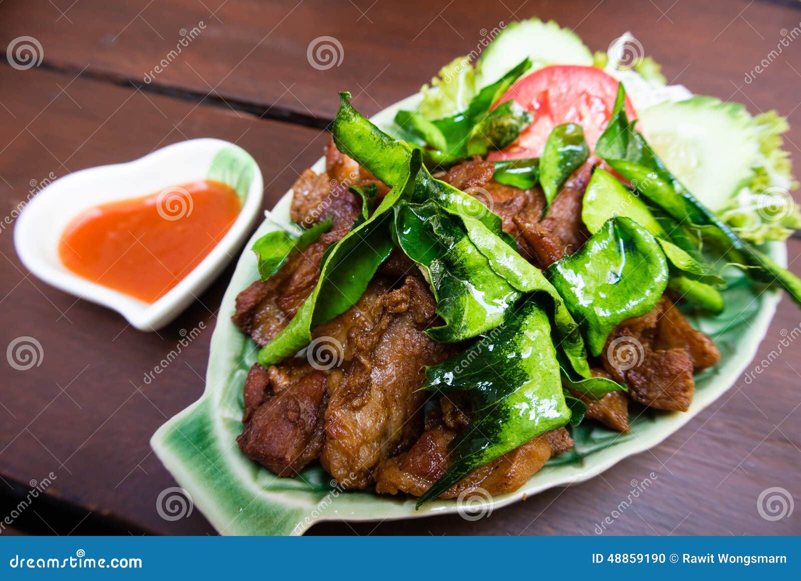 KOH MOO TOD KLUAR stock photo. Image of delicious, fast - 48859190