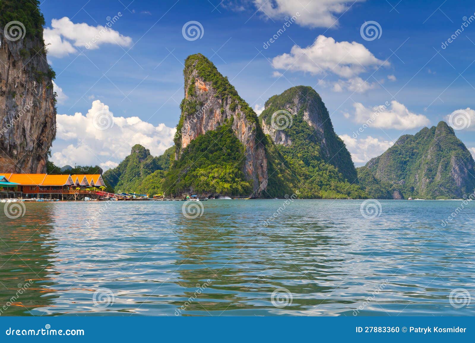 Koh Panyee on Phang Nga Bay Stock Photo - Image of fisherman, panorama ...