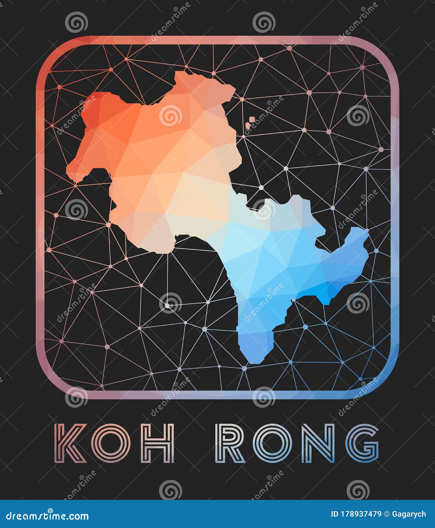Koh Rong Digital Map. Vector Illustration | CartoonDealer.com #183707880