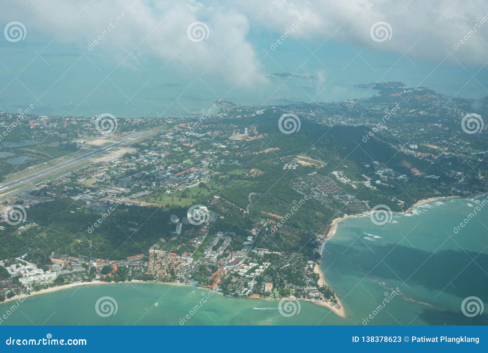 Koh samui aerial view stock image. Image of sand, clear - 138378623