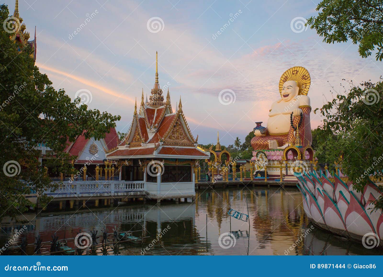 Koh Samui Temple on the Water - Thailand Stock Photo - Image of clear ...