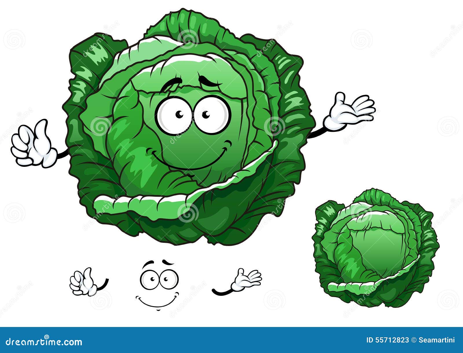 Kohl-Gemüsecharakter Der Karikatur Knuspriger Vektor Abbildung ...