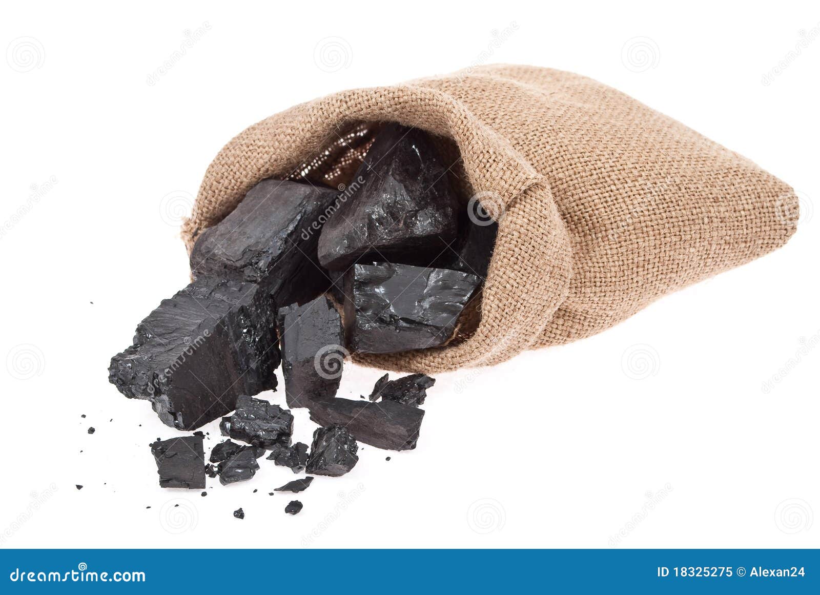 Kohle im Sack stockbild. Bild von felsen, kohlenstoff - 18325275