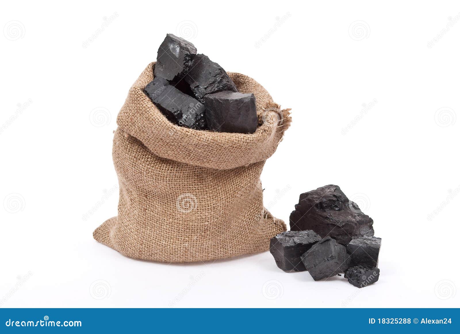 Kohle im Sack stockfoto. Bild von holzkohle, industrie - 18325288