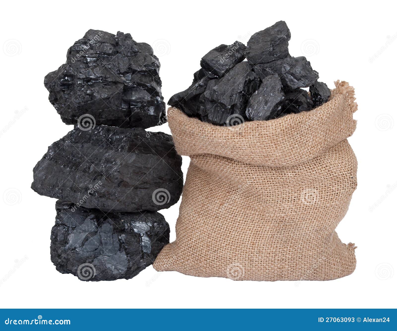Kohle im Sack stockbild. Bild von sack, leinwand, dunkel - 27063093