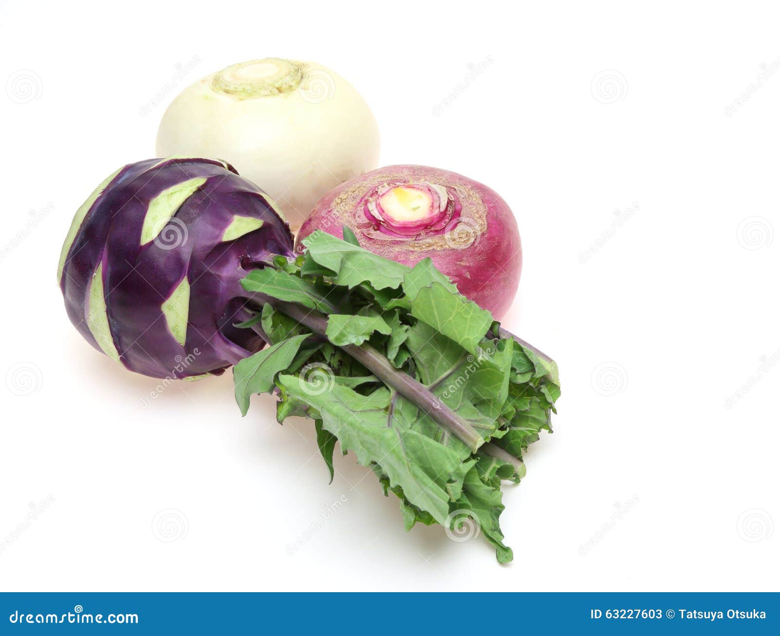 Kohlrabi and Turnip a White Background Stock Image - Image of healthy ...