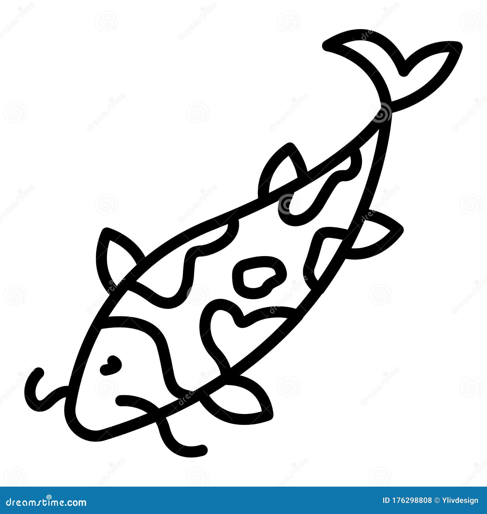 Koi Carp Fish Icon, Outline Style Stock Vector - Illustration of quirky ...