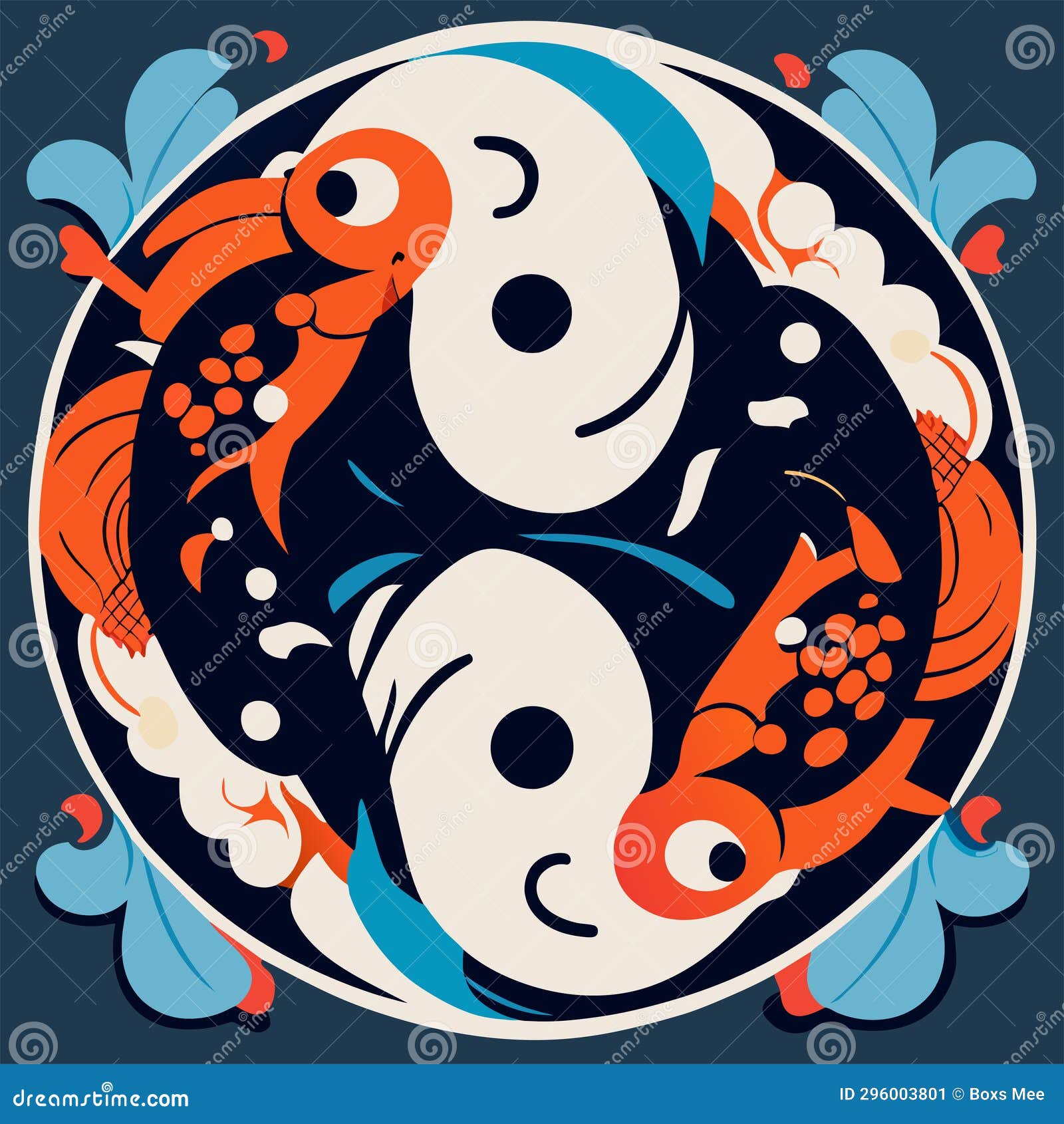Koi Fish in the Form of a Circle. Vector Illustration Stock Vector ...