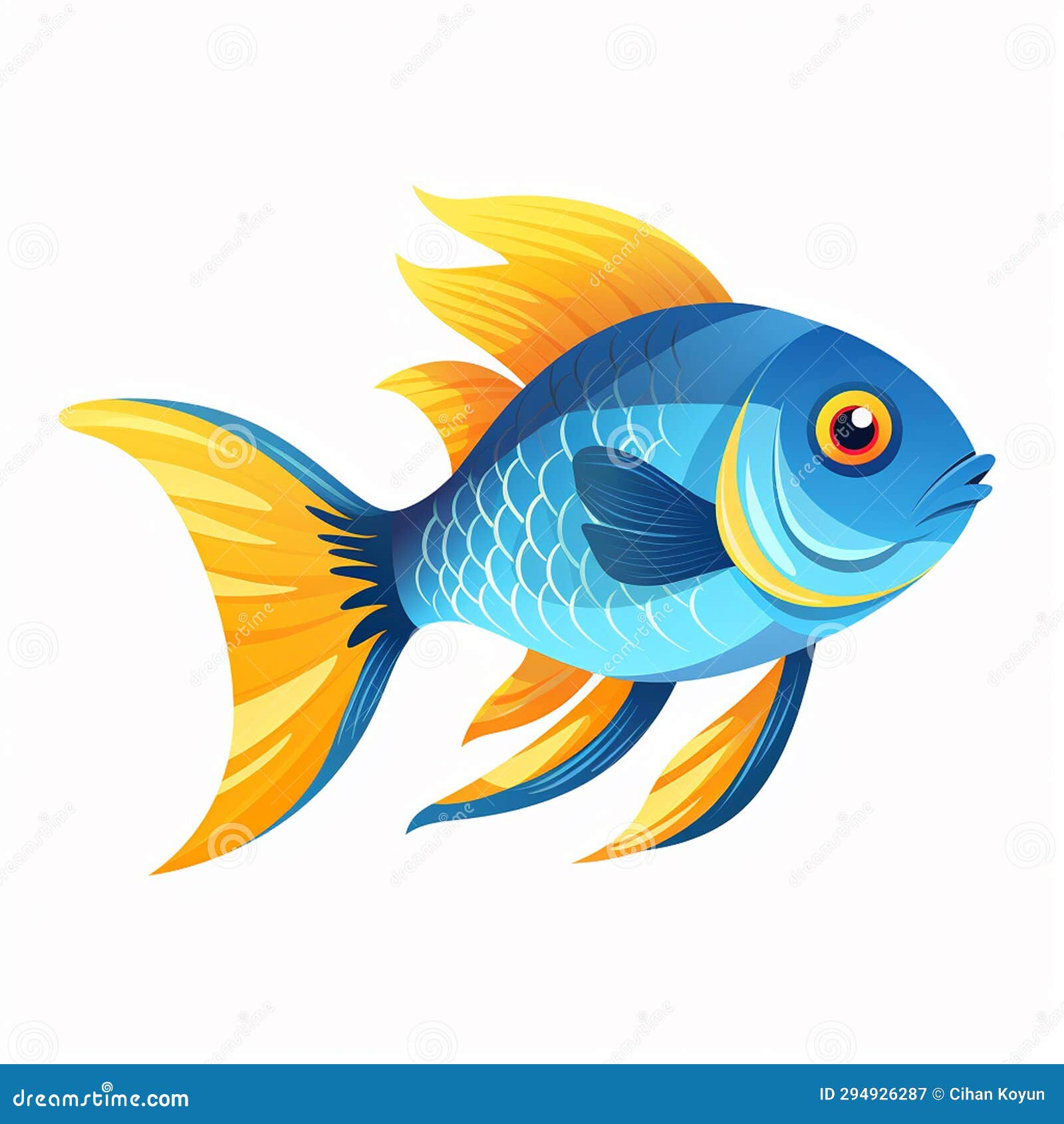 Koi Fish Illustration for Website Headers Stock Illustration ...