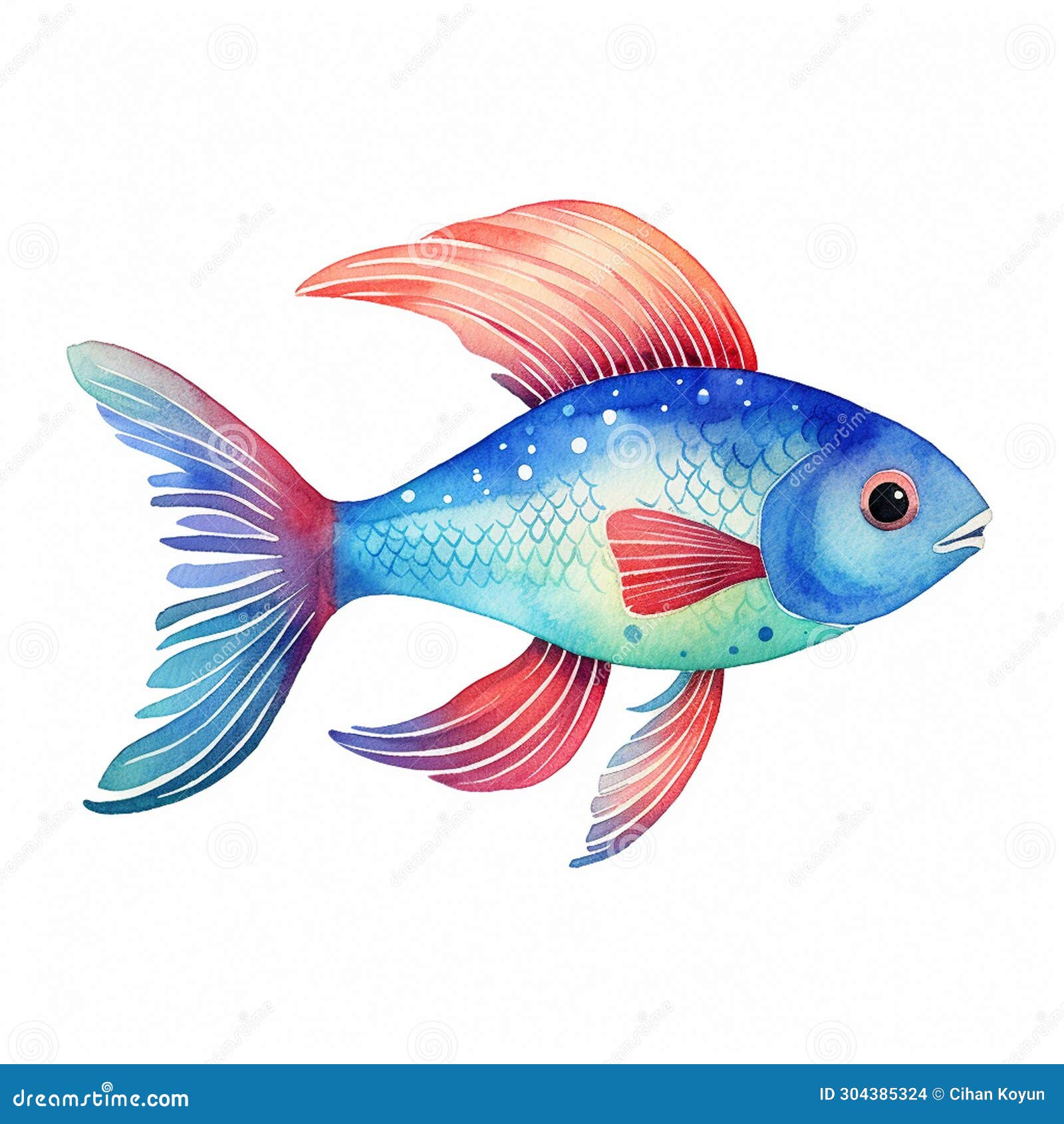 Koi Fish Illustration for Website Headers Stock Vector - Illustration ...