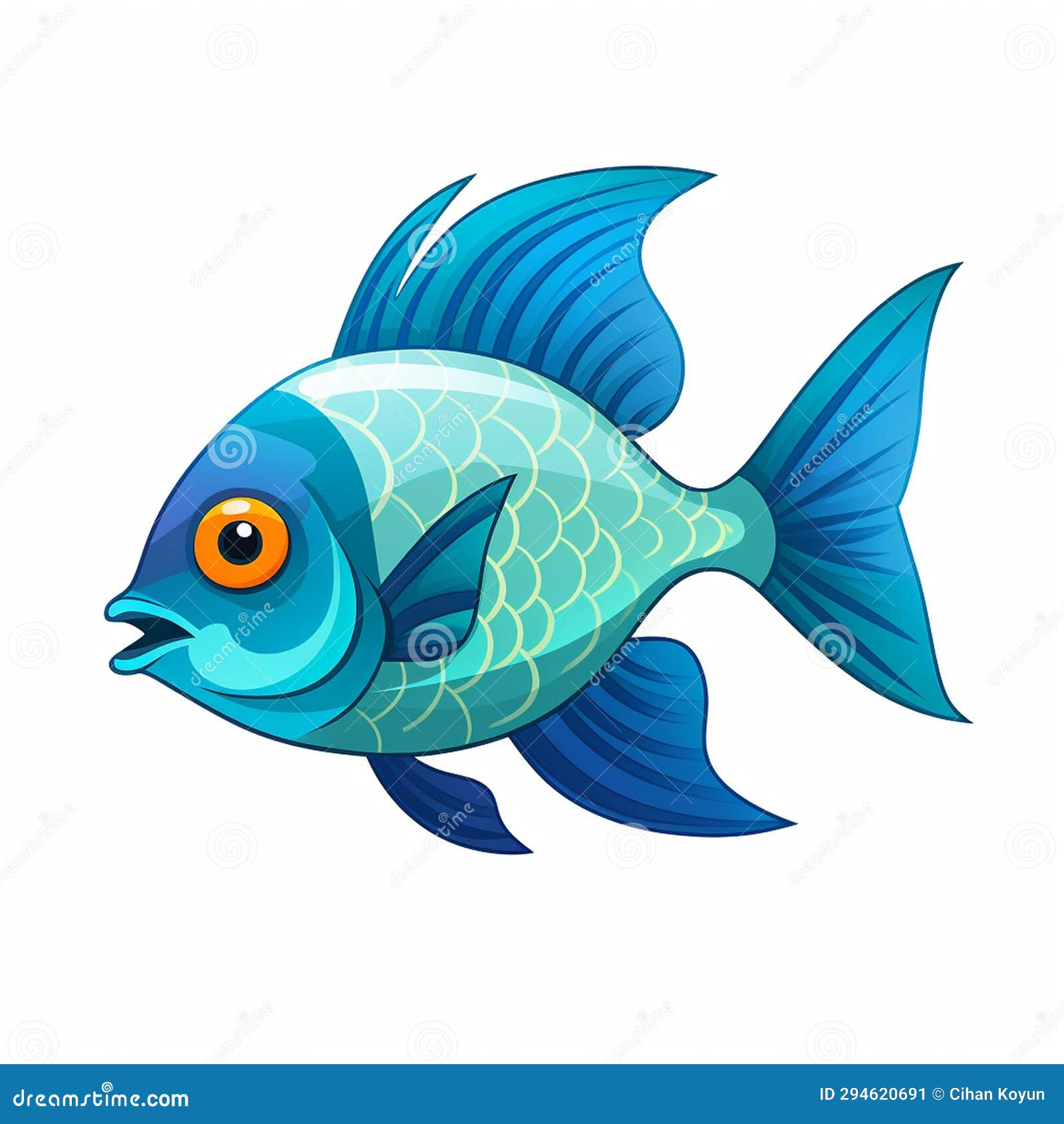 Koi Fish Illustration for Website Headers Stock Illustration ...