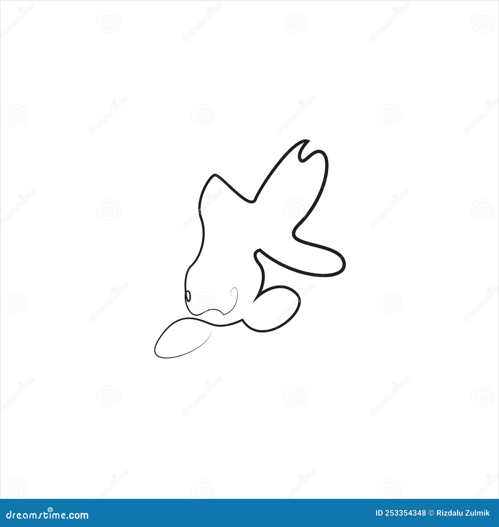 Koi Fish One Line Art Vector Stock Vector - Illustration of text, luck ...