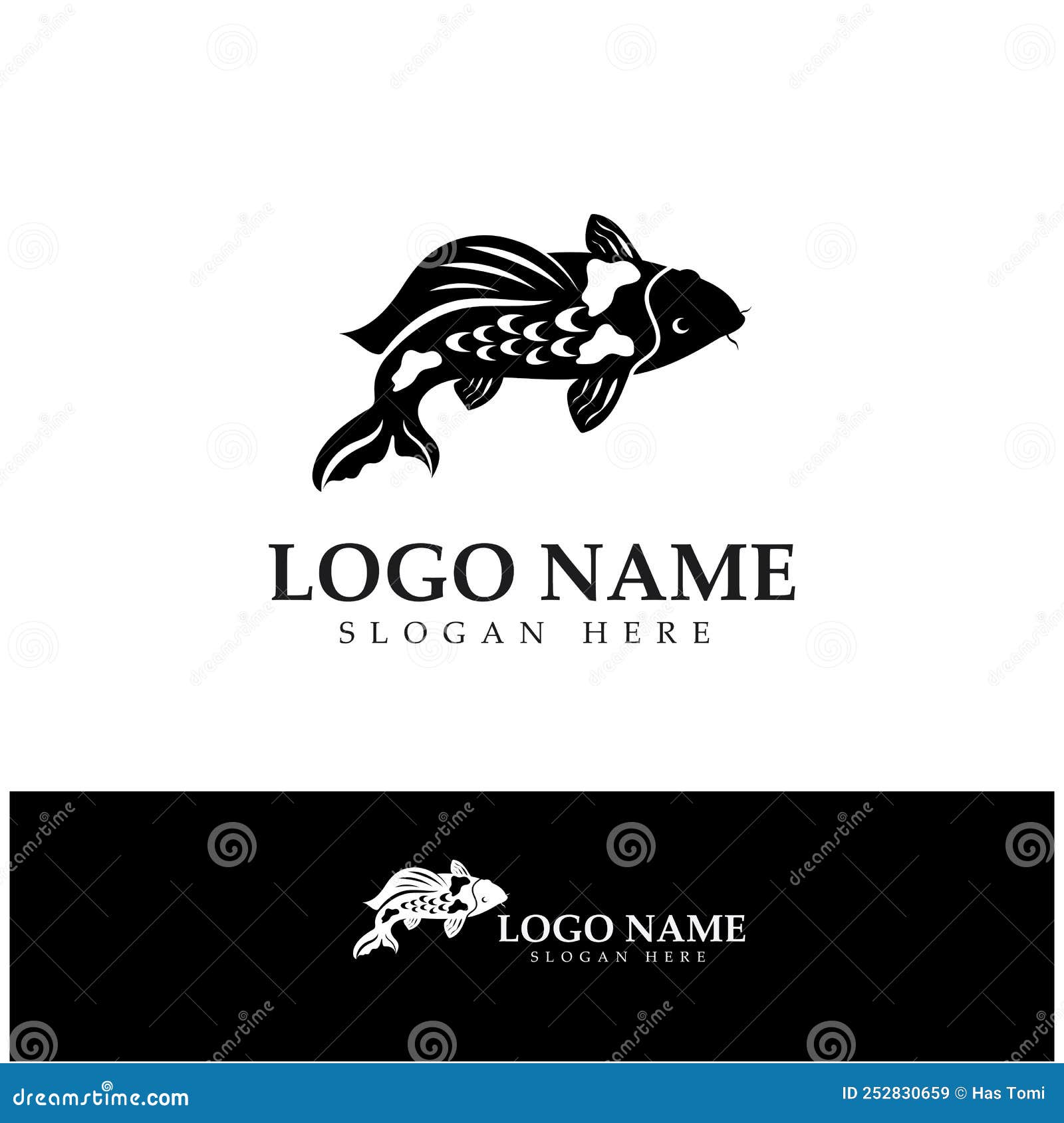 Koi Fish Logo Design Vector Template Stock Vector - Illustration of ...