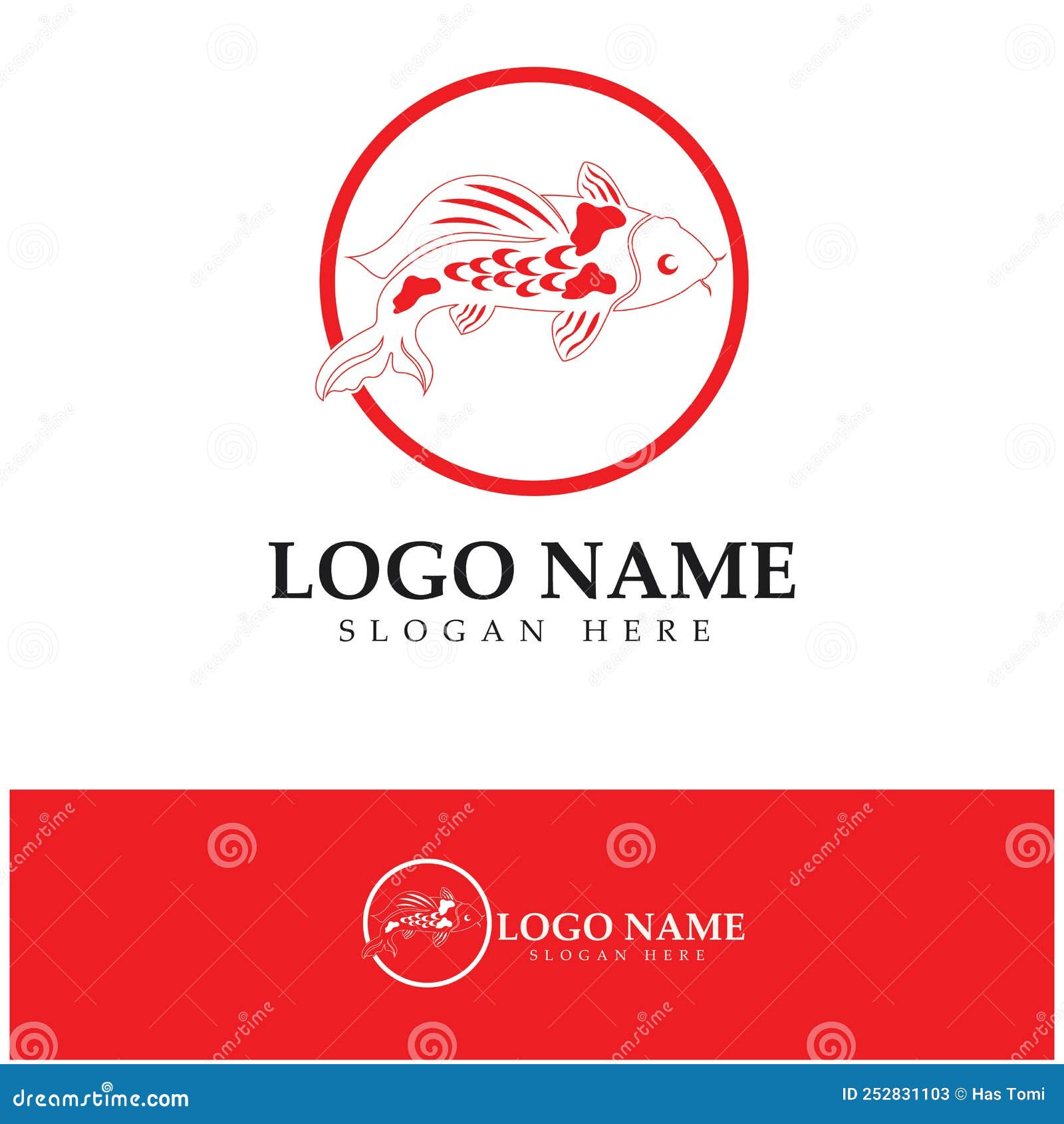 Koi Fish Logo Design Vector Template Stock Vector - Illustration of ...