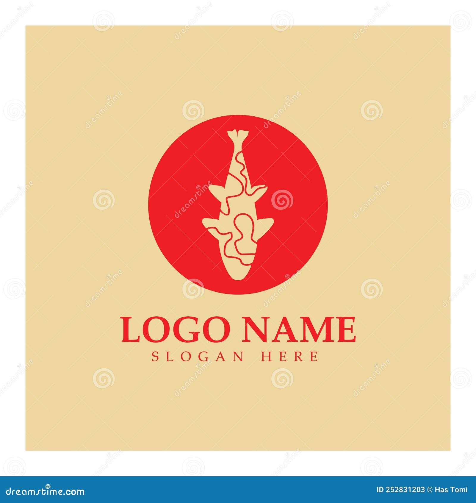 Koi Fish Logo Design Vector Template Stock Vector - Illustration of ...