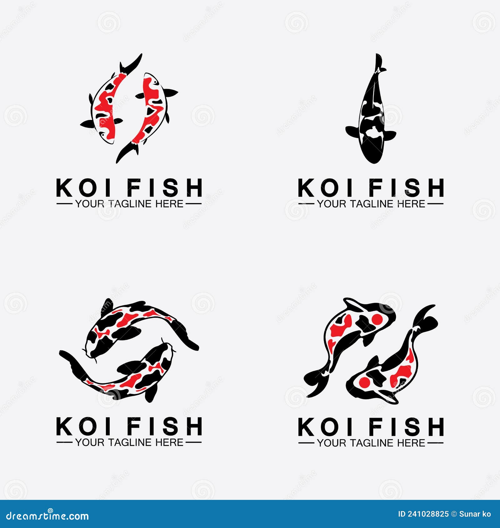 Koi Fish Logo Design Vector Template Stock Vector - Illustration of ...