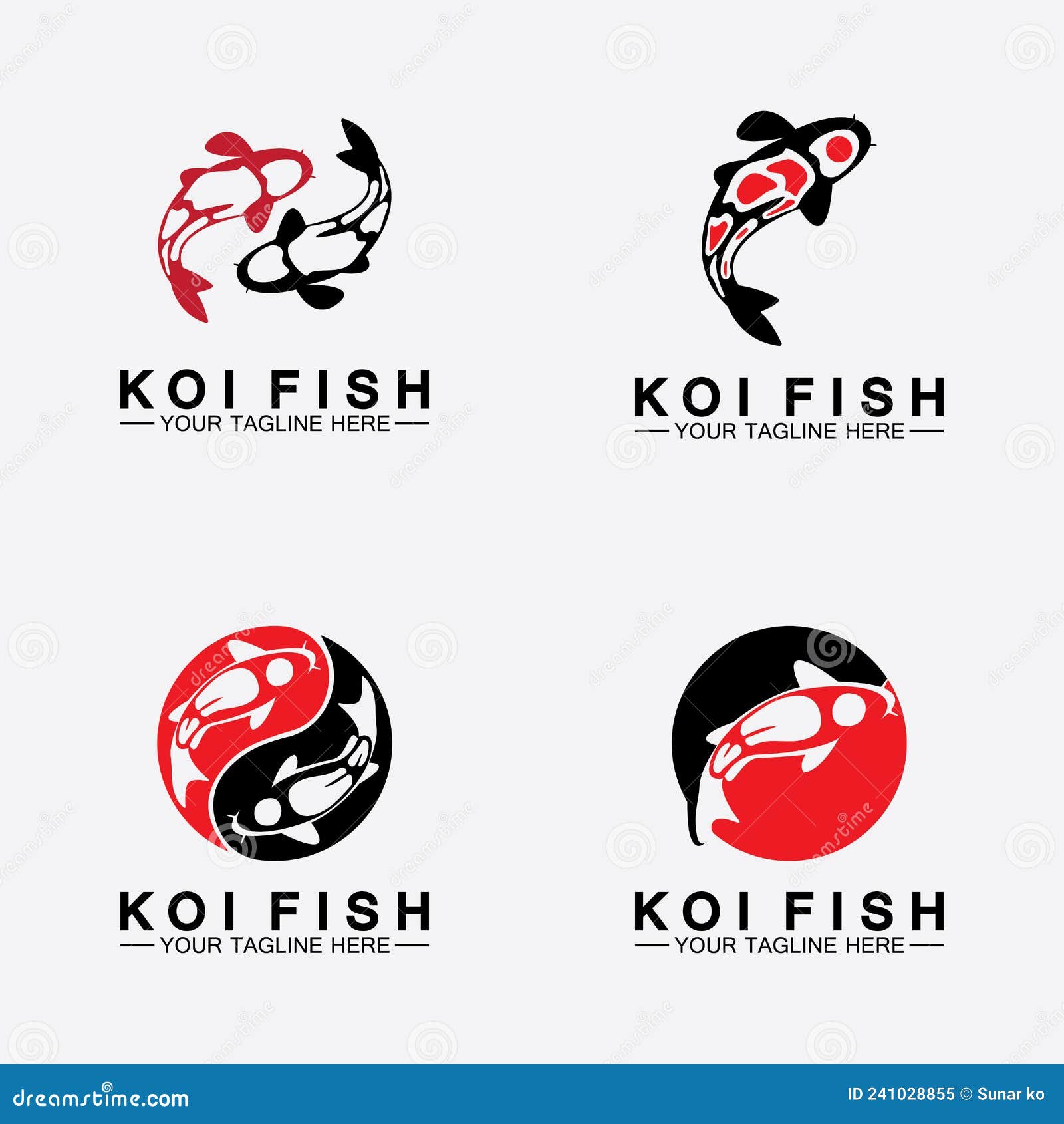 Koi Fish Logo Design Vector Template Stock Vector - Illustration of ...