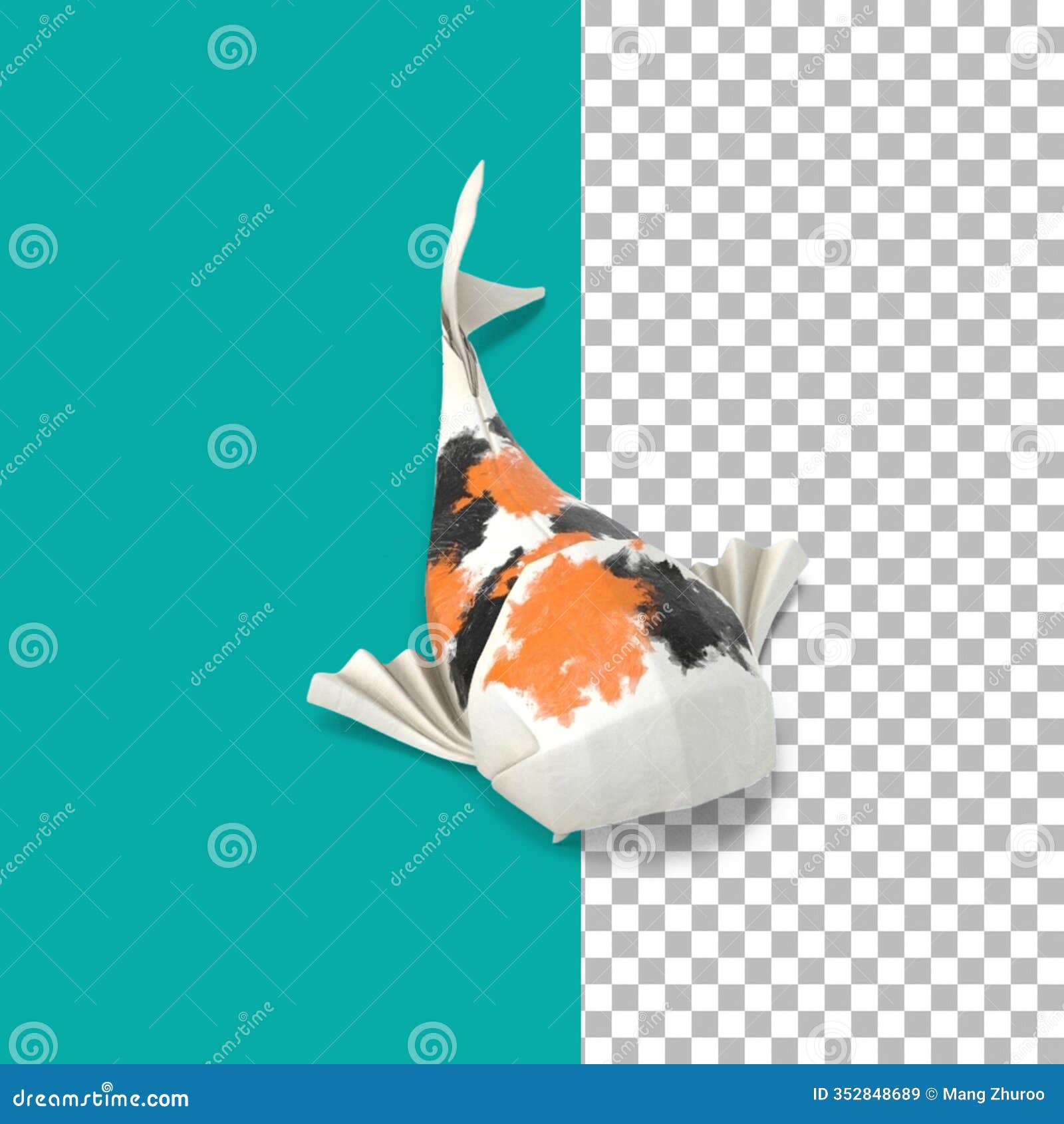 Koi Fish Paper Craft for Element Design Collection Stock Image - Image ...
