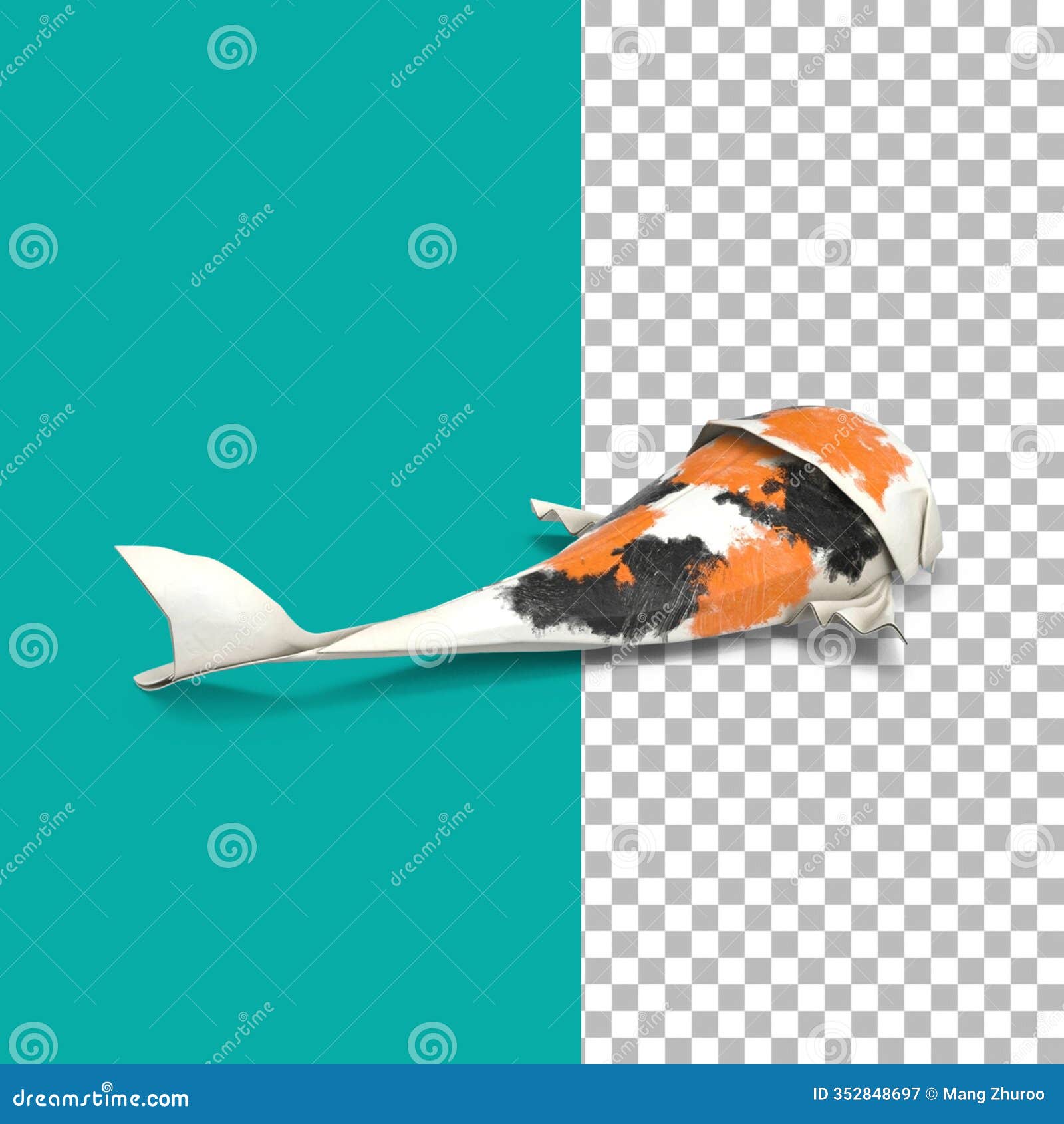 Koi Fish Paper Craft for Element Design Collection Stock Image - Image ...