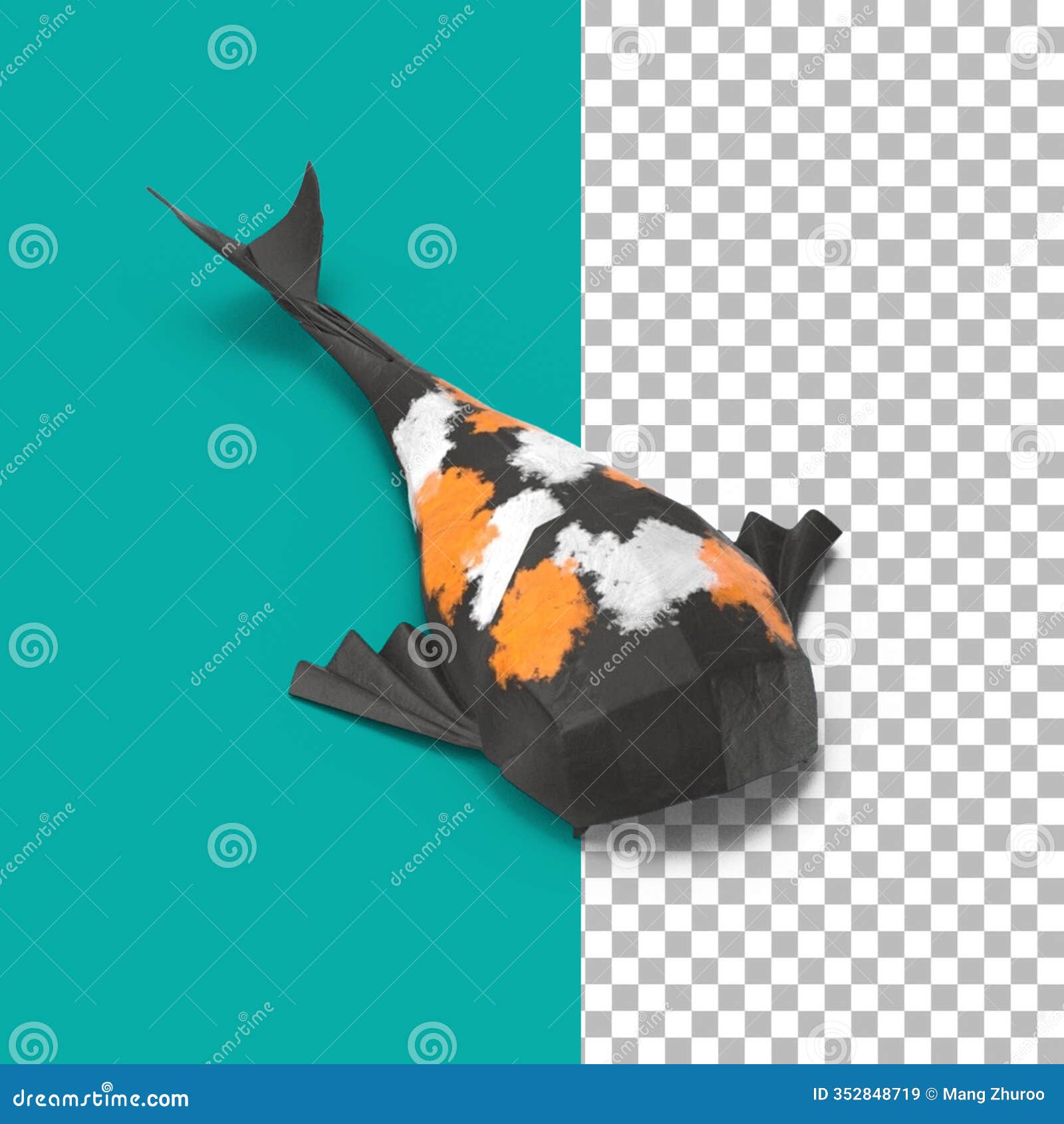 Koi Fish Paper Craft for Element Design Collection Stock Image - Image ...