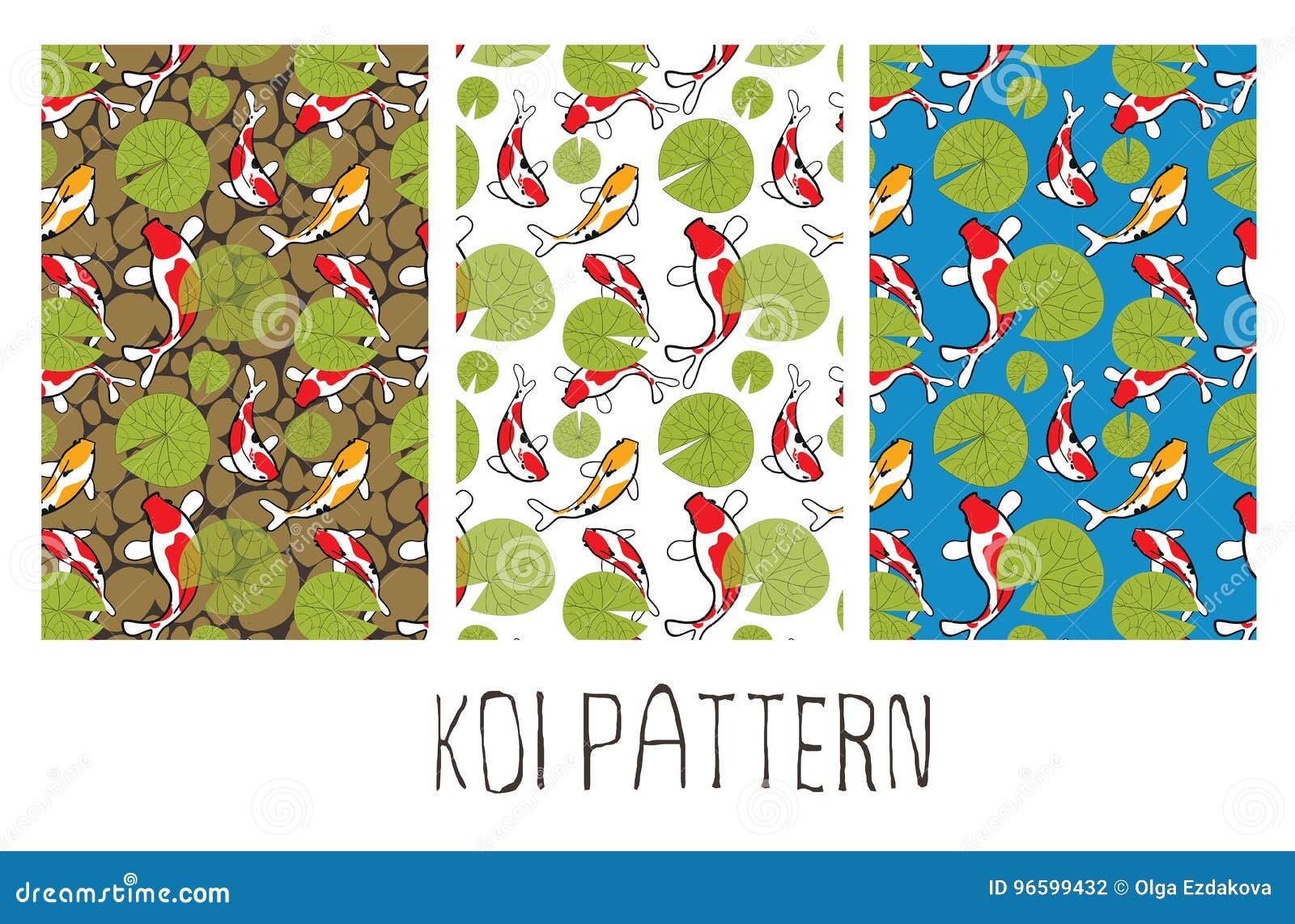 Koi Fish Pattern ilustración del vector. Ilustración de ornamento ...