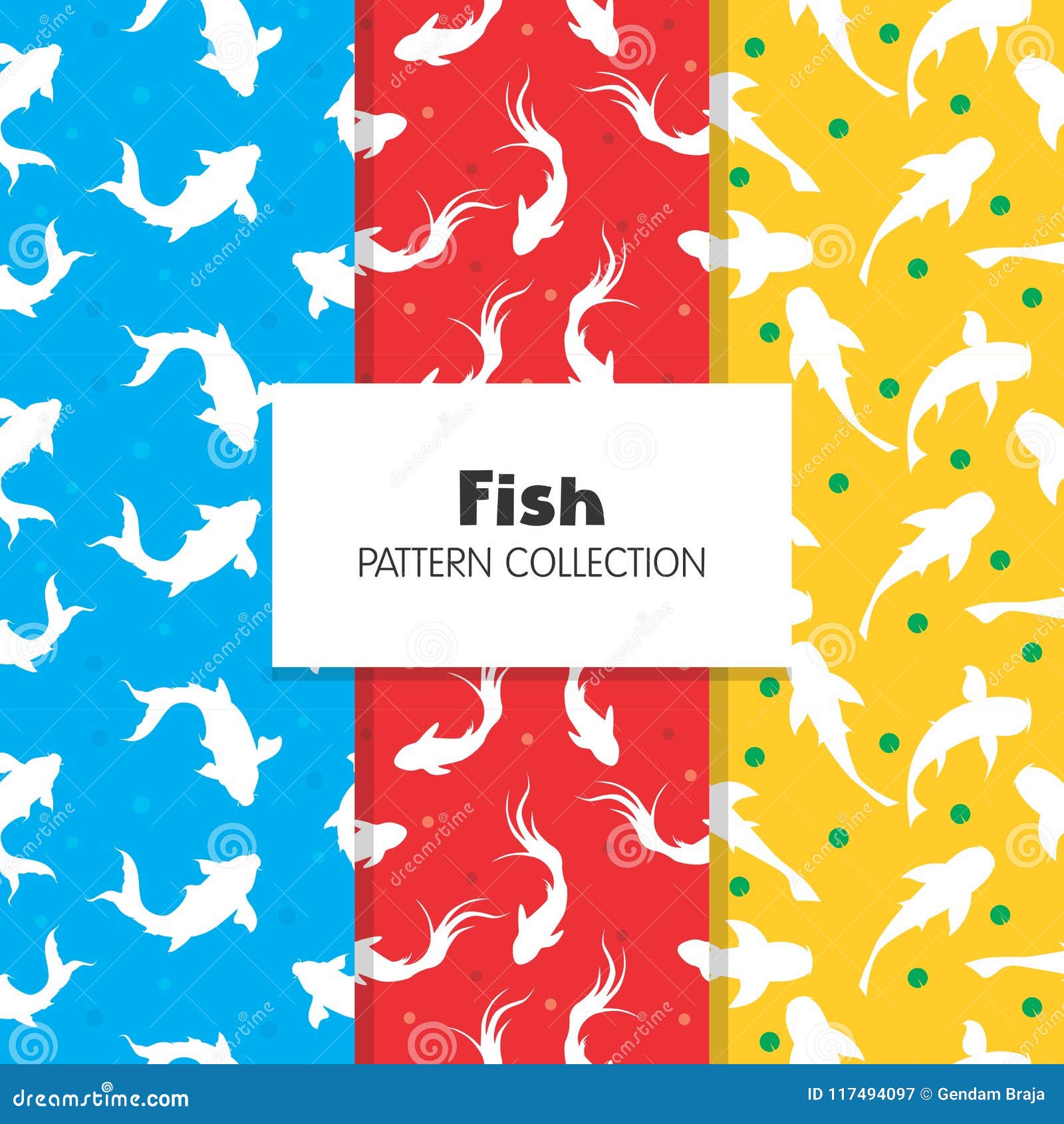 Koi Fish Pattern Collection Ilustración del Vector - Ilustración de ...