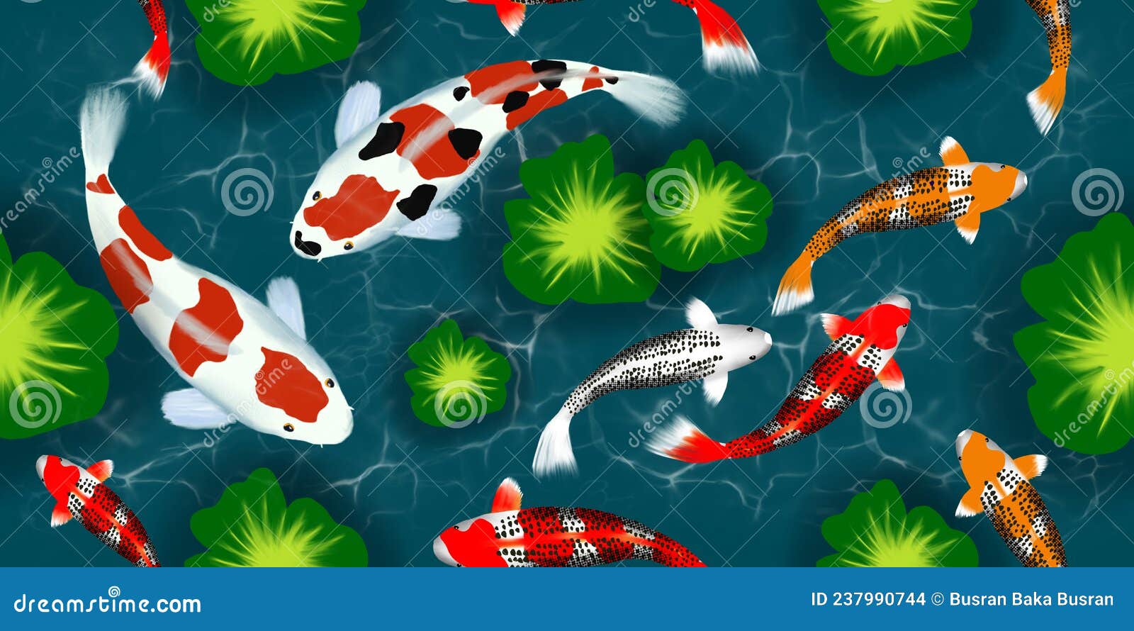Koi Fish Pattern for Fabric and Printing Stock Illustration ...