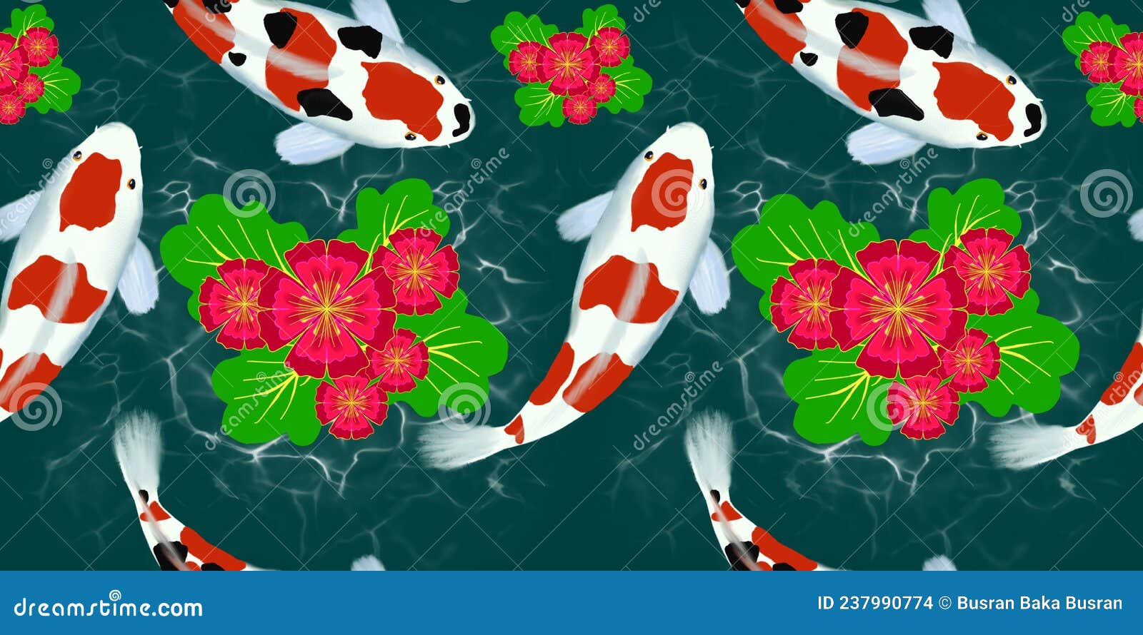 Koi Fish Pattern for Fabric and Printing Stock Illustration ...