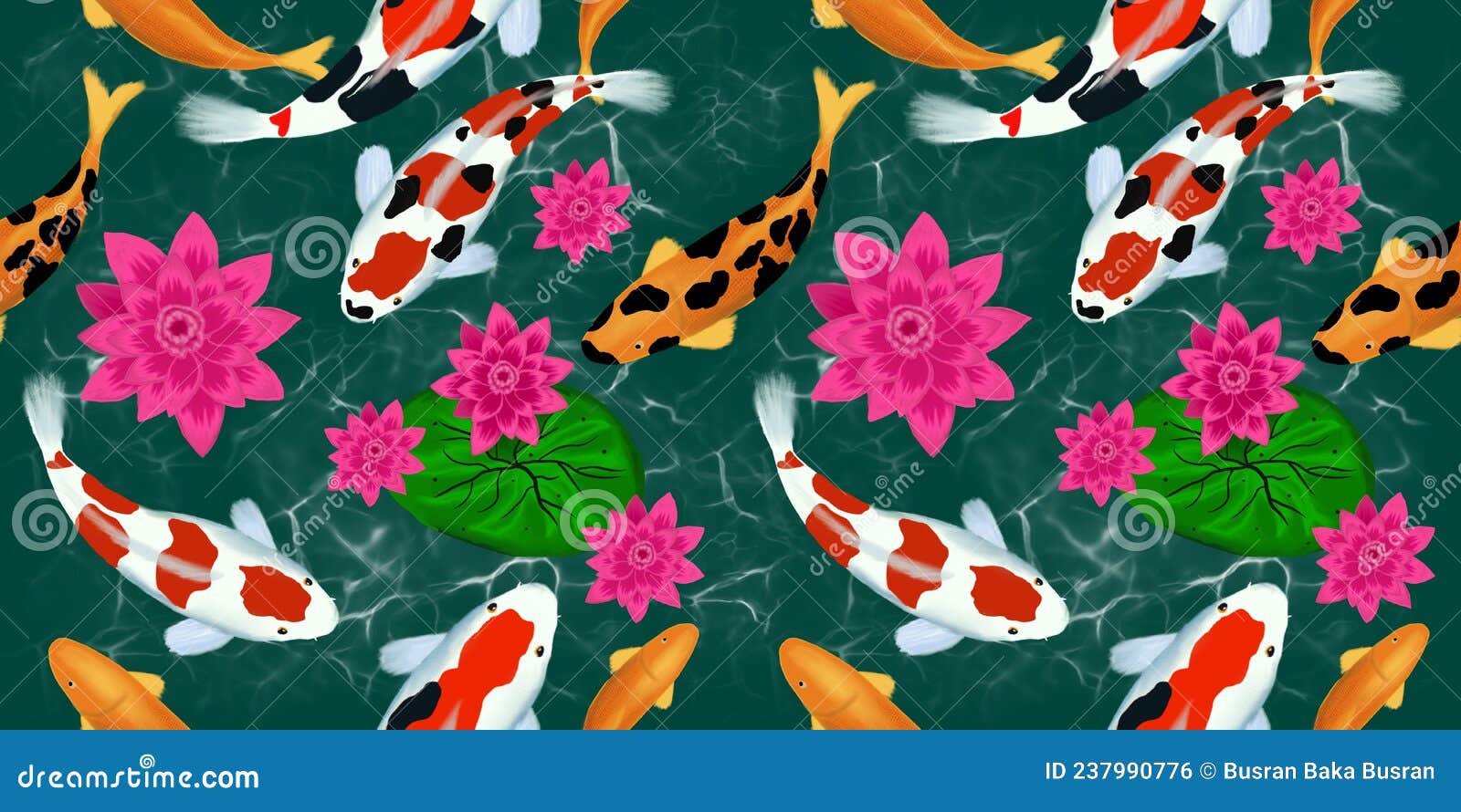 Koi Fish Pattern for Fabric and Printing Stock Illustration ...