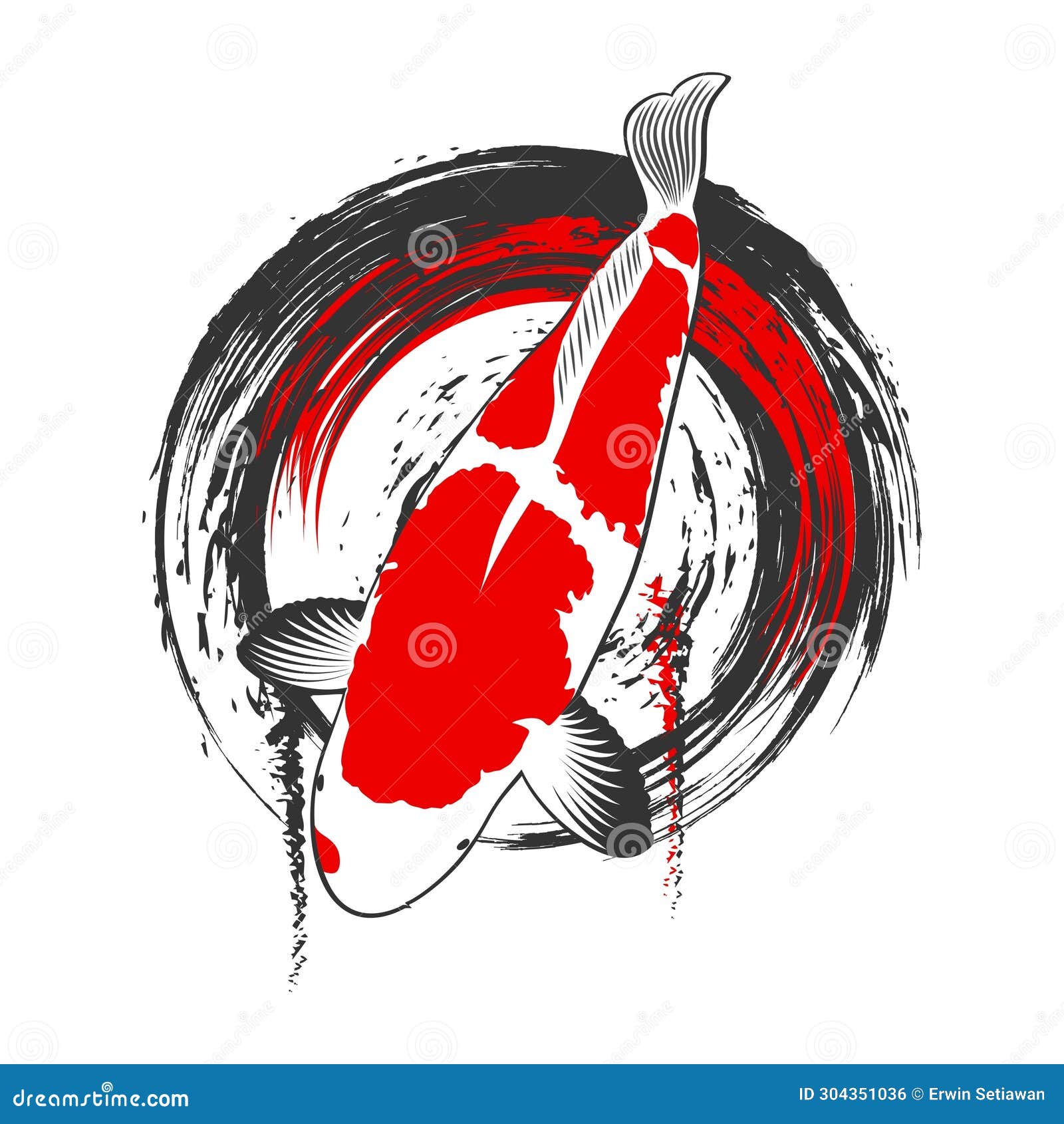 KOI FISH TOP VIEW VECTOR ILLUSTRATION Stock Vector - Illustration of ...