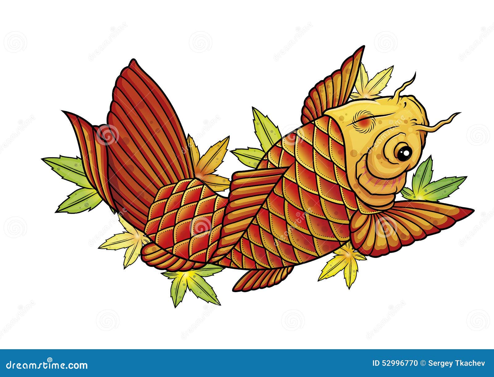 Koi fish stock illustration. Illustration of design, fish - 52996770
