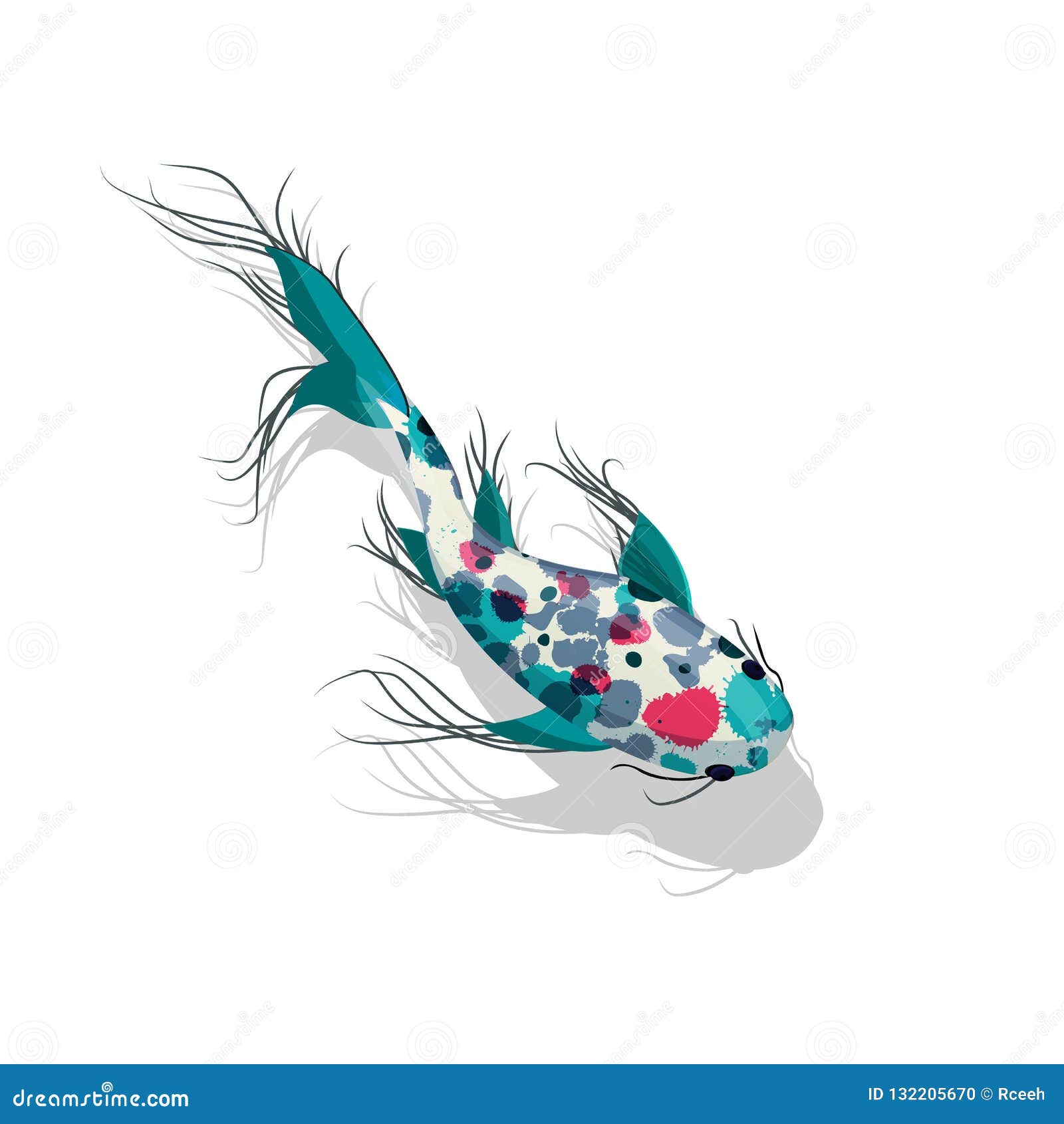 Koi Fish Vector ilustración del vector. Ilustración de pescados - 132205670