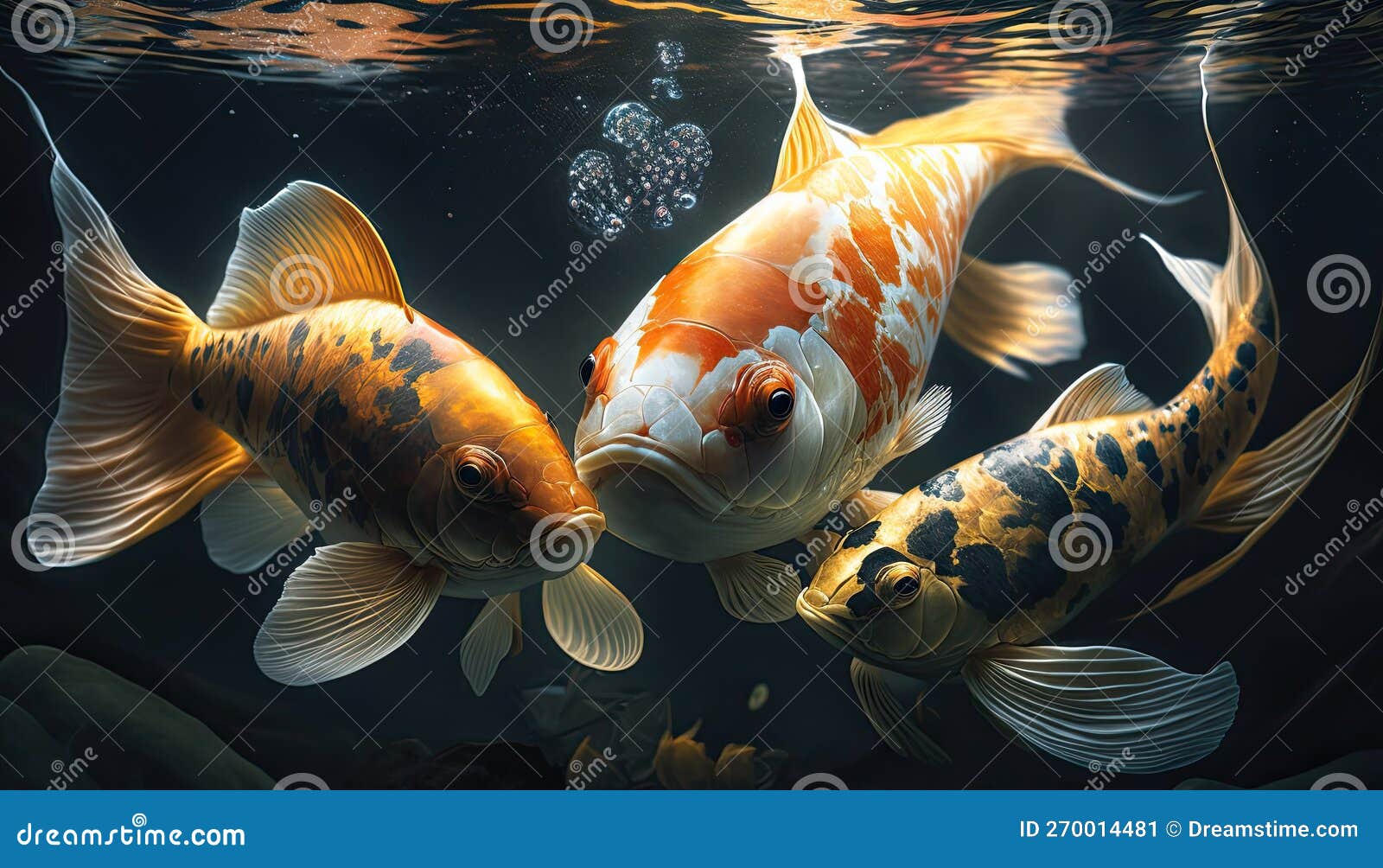 Koi Fishes Illustration by Generative AI Stock Illustration ...