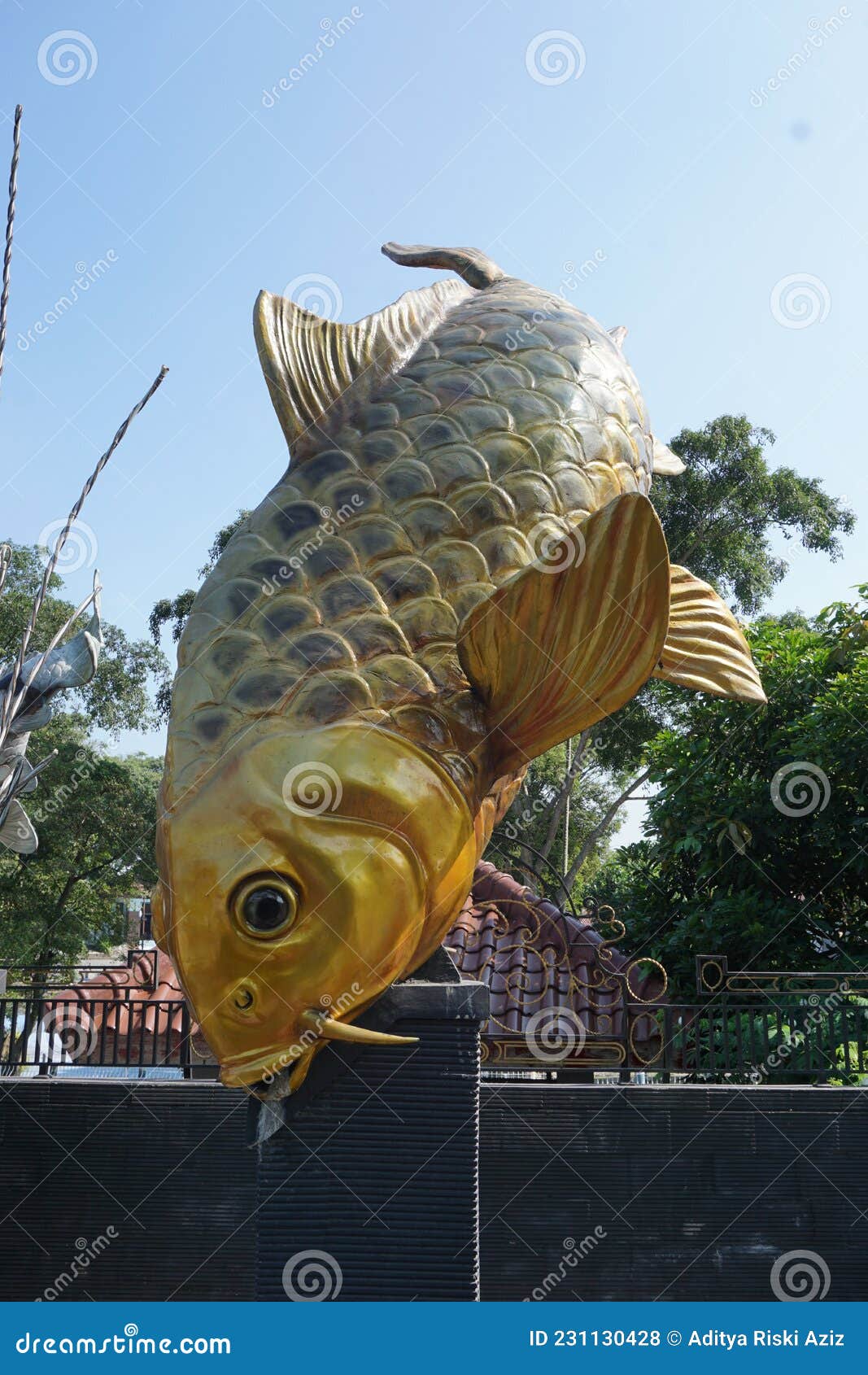 Koi Monument Koi Fish Monument in Blitar, East Java Indonesia Editorial ...