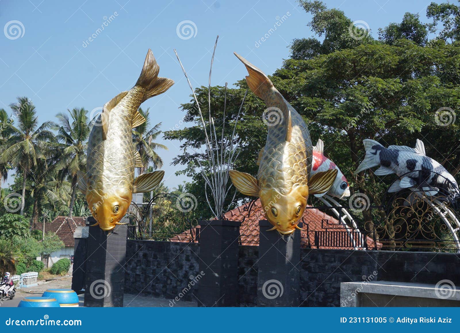 Koi Monument Koi Fish Monument in Blitar, East Java Indonesia Editorial ...