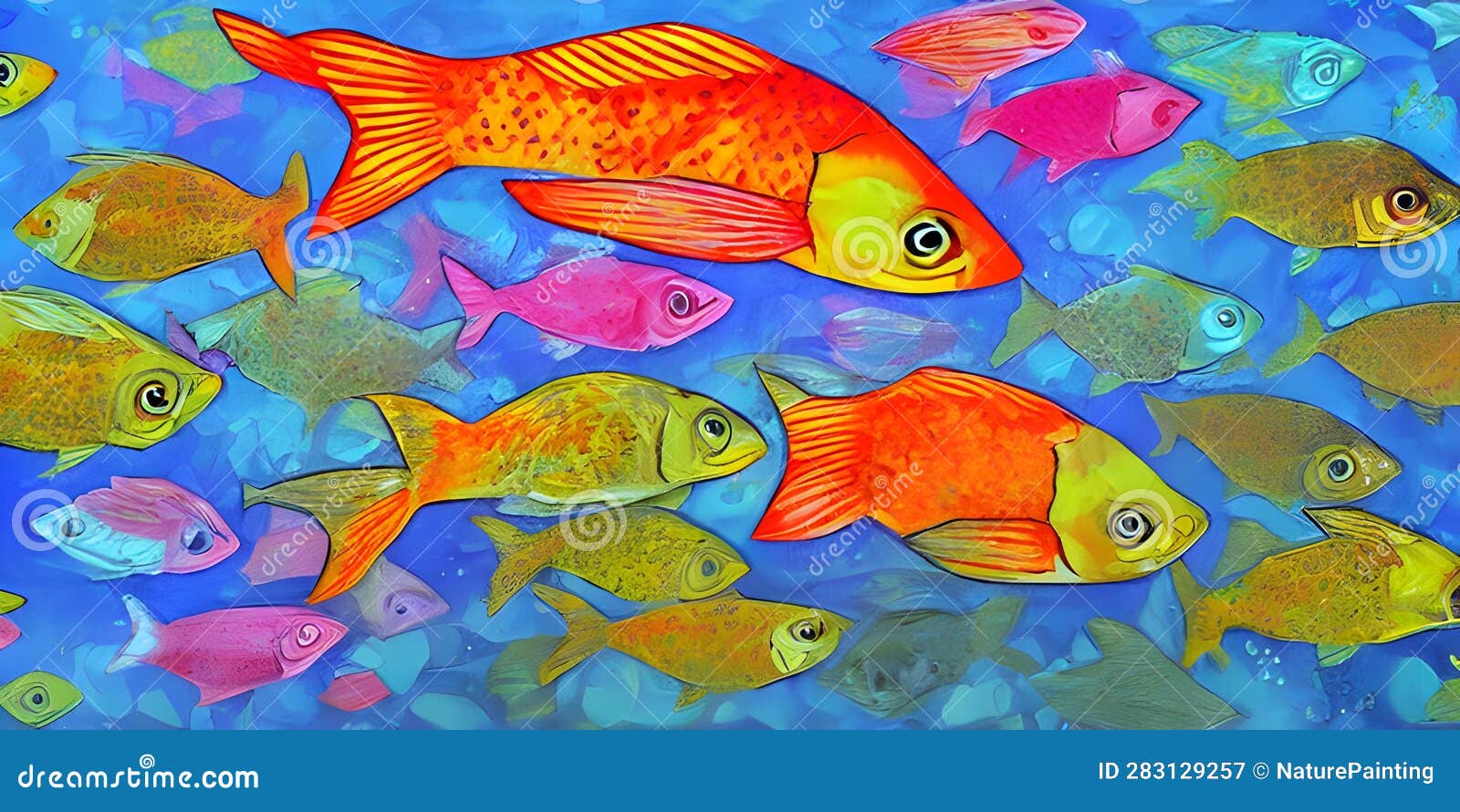 Fish Serenade: Harmonious Digital Fish Artistry Stock Illustration ...