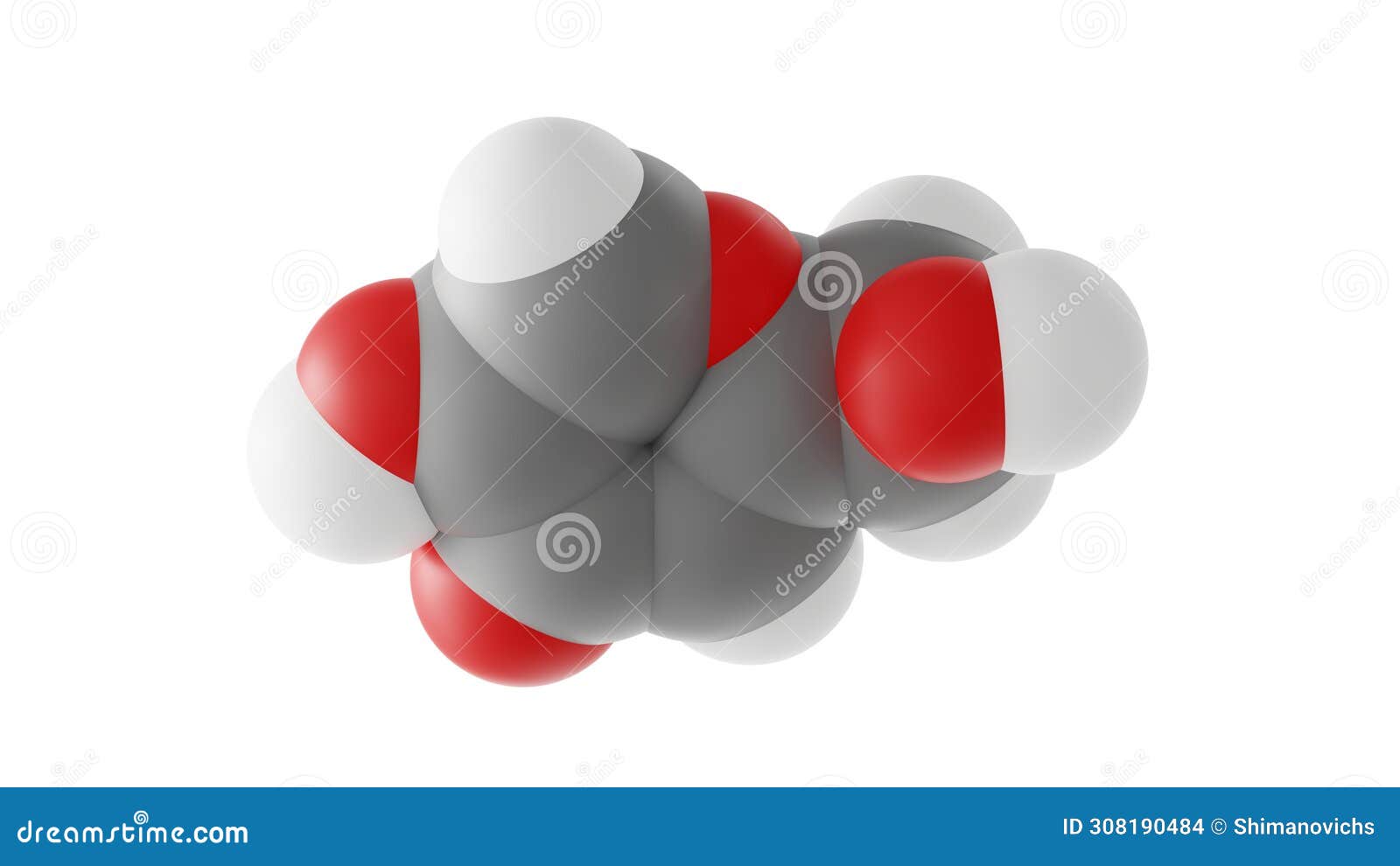 Kojic Acid Molecule, Derivative of 4-pyrone, Molecular Structure ...