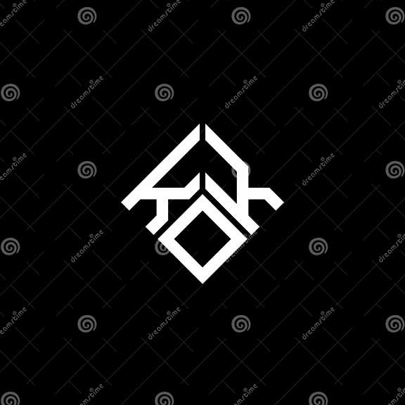KOK Letter Logo Design on Black Background. KOK Creative Initials ...