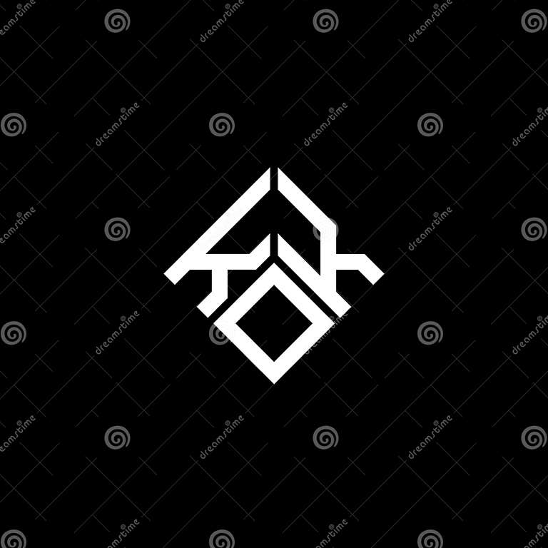 KOK Letter Logo Design on Black Background. KOK Creative Initials ...