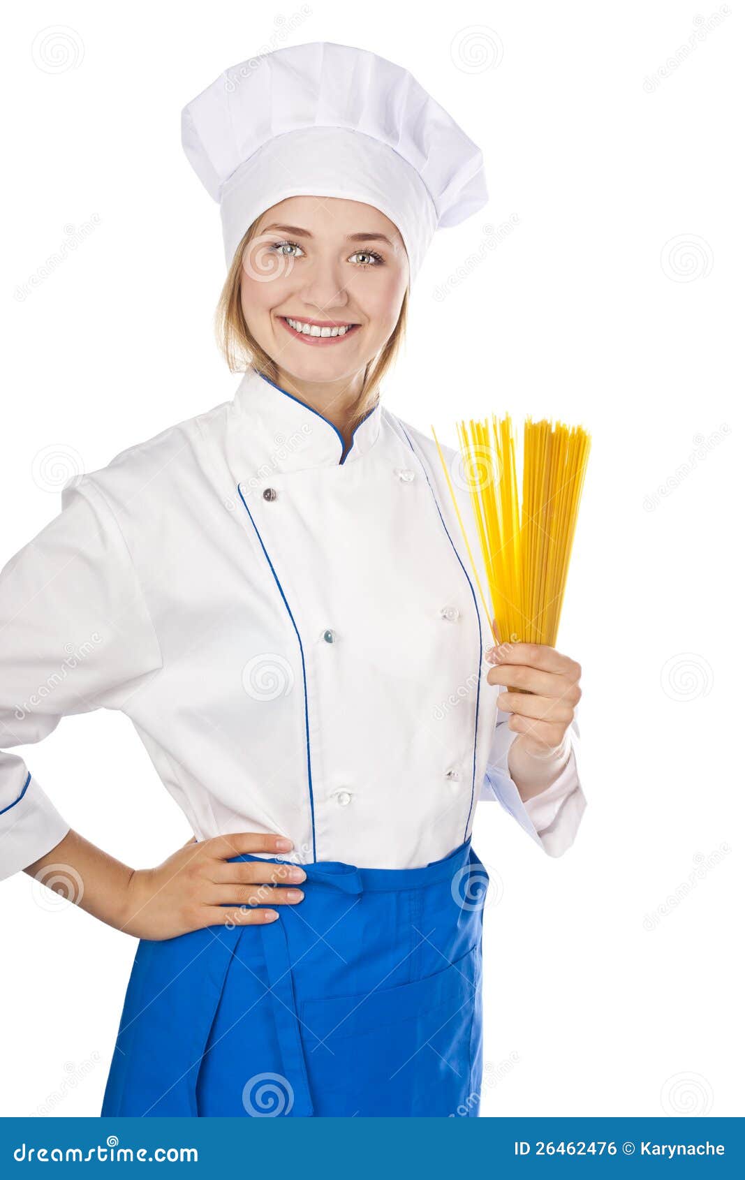 Kok Met Spaghetti in Handen Op Witte Achtergrond Stock Foto - Image of ...