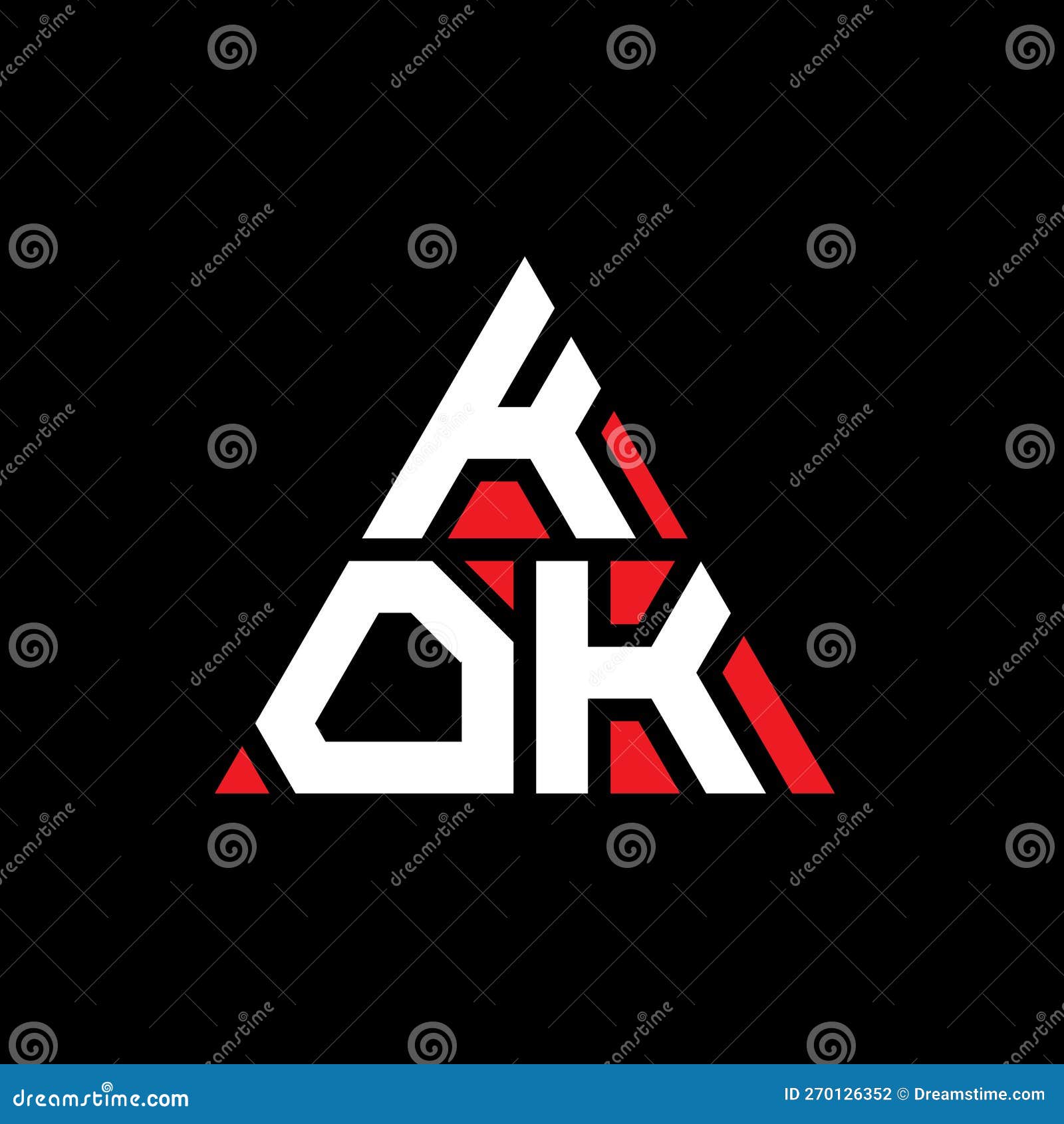 KOK Triangle Letter Logo Design With Triangle Shape. KOK Triangle Logo ...