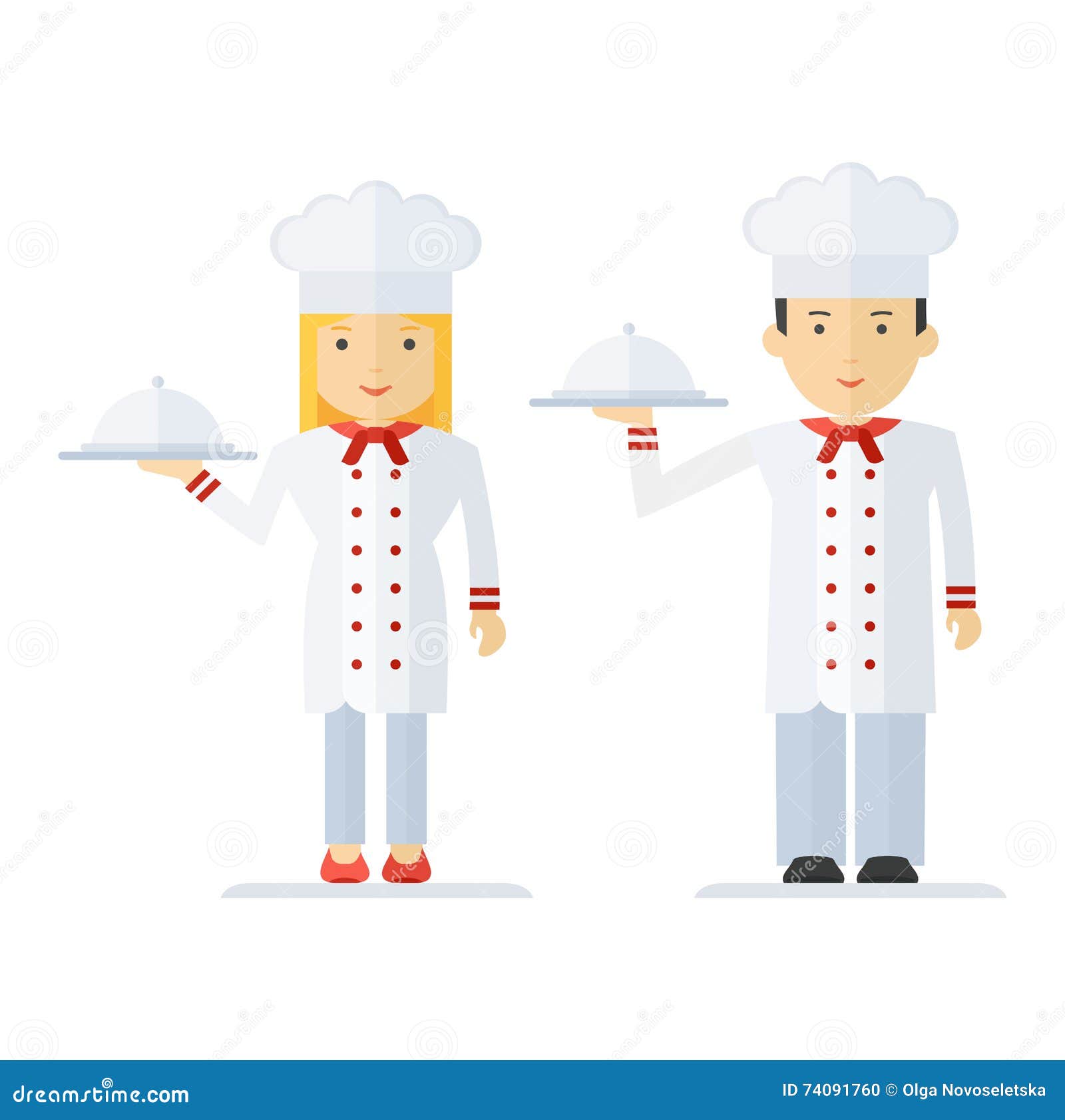 Kokende De Man Van De Beroepschef-kok Vrouw Vector Illustratie ...