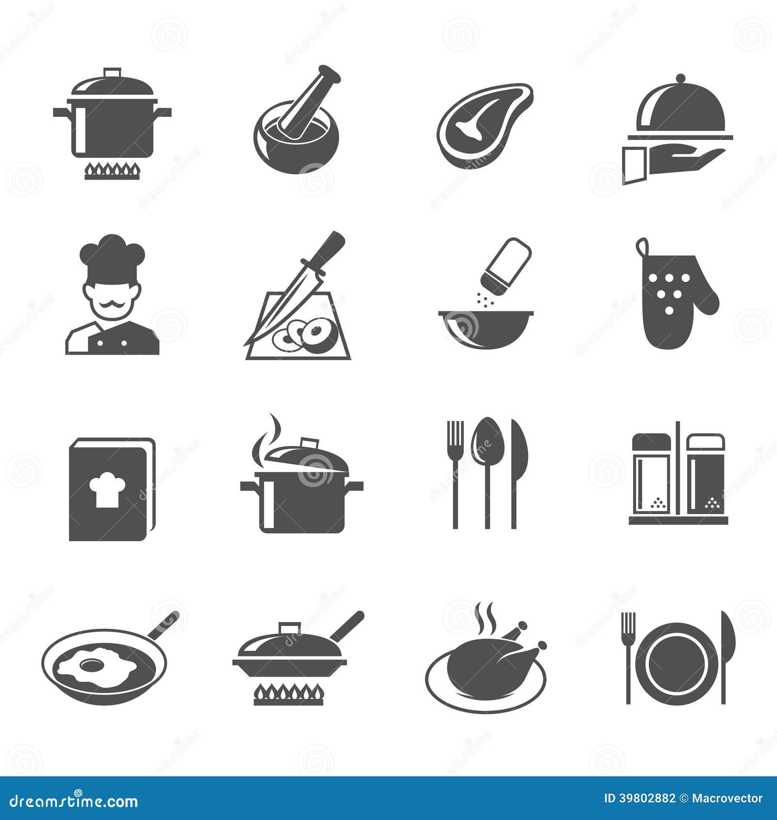 Kokende Geplaatste Pictogrammen Vector Illustratie - Illustration of ...