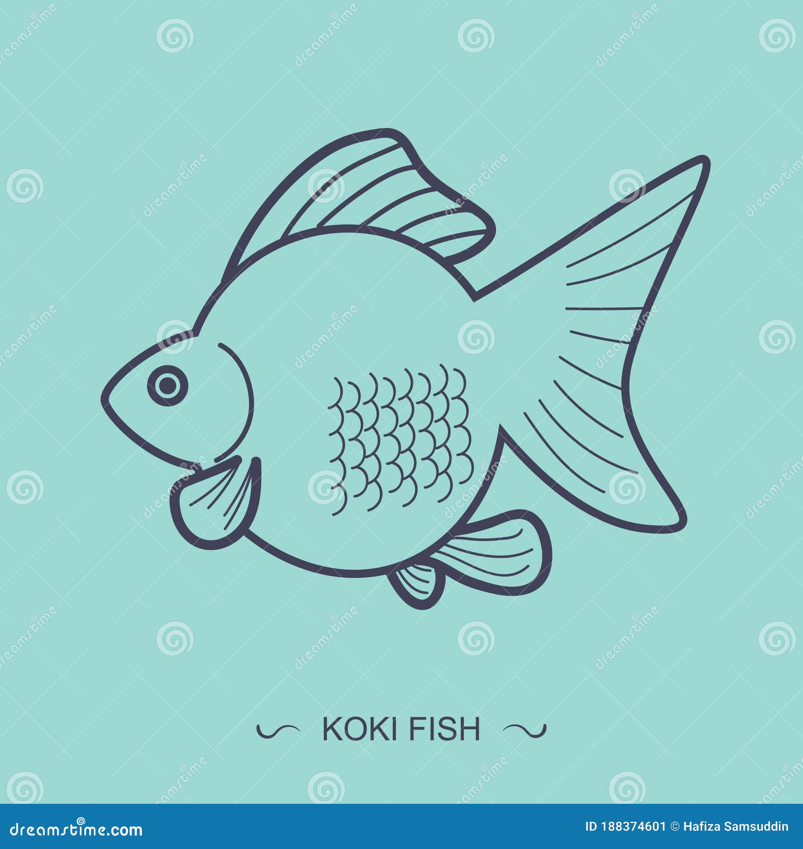 Koki Fish. Vector Illustration Decorative Design Stock Vector ...