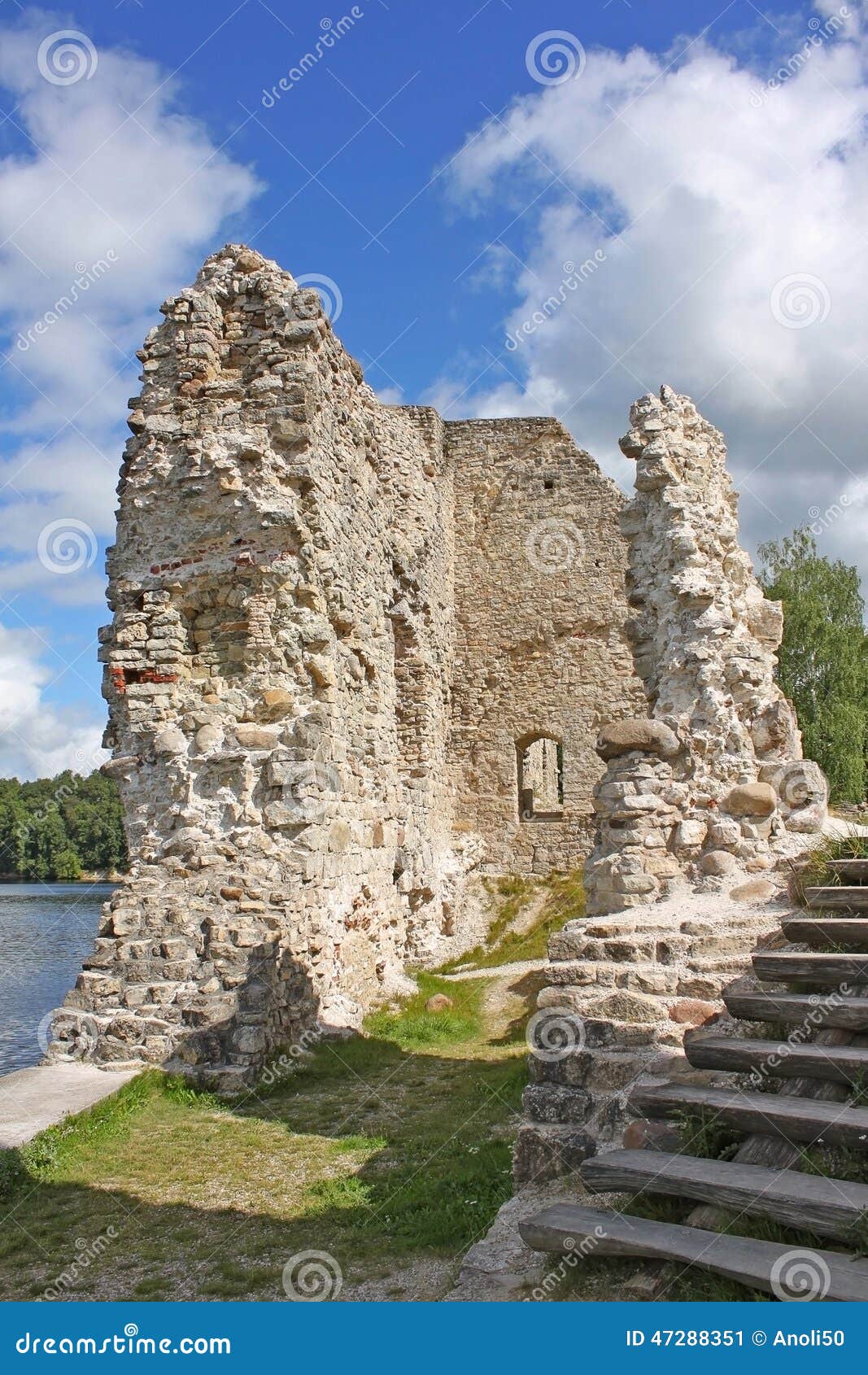 Koknese Castle in Latvia stock image. Image of architecture - 47288351