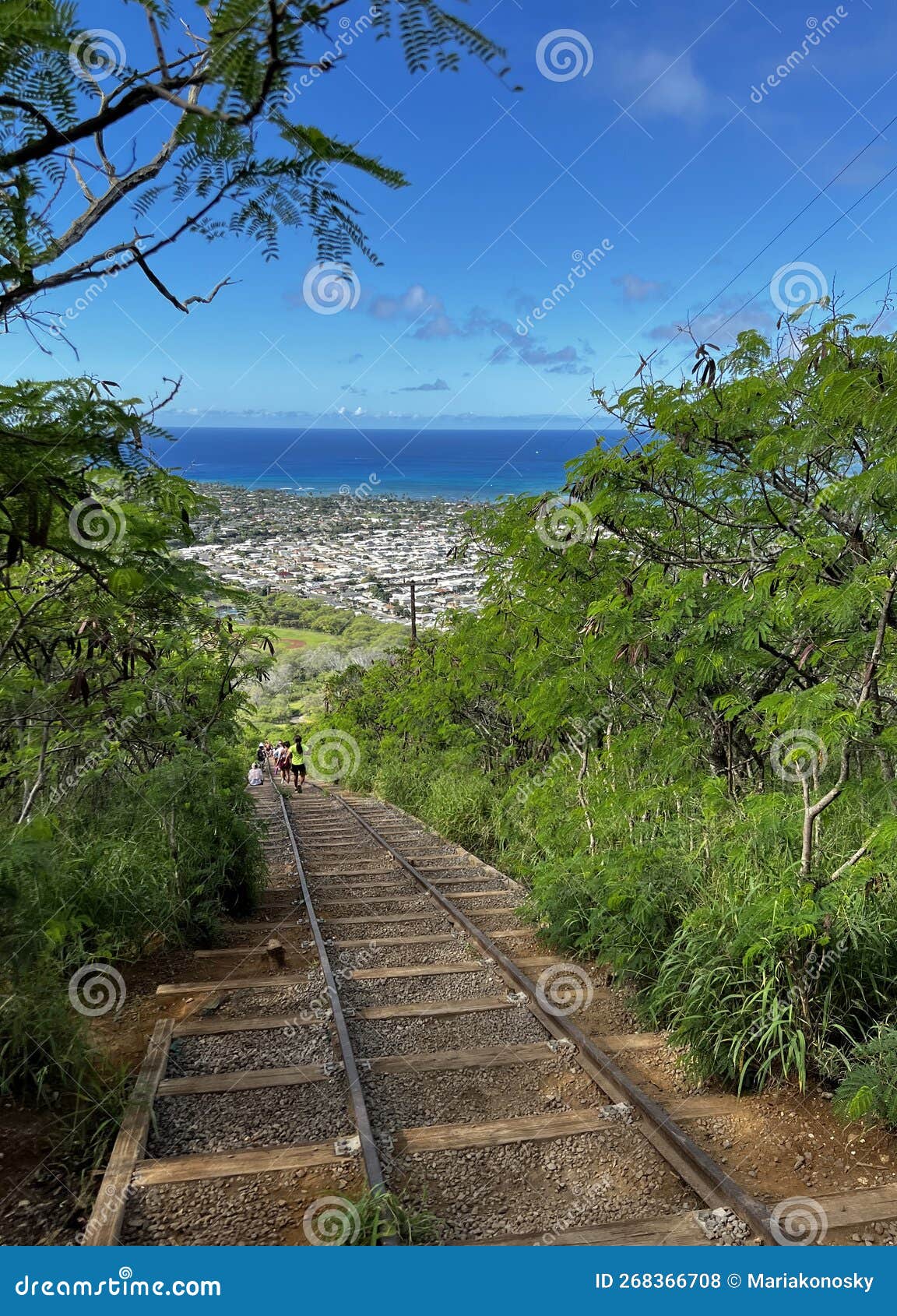 Koko Crater Railway Trail stock photo. Image of ocean - 268366708