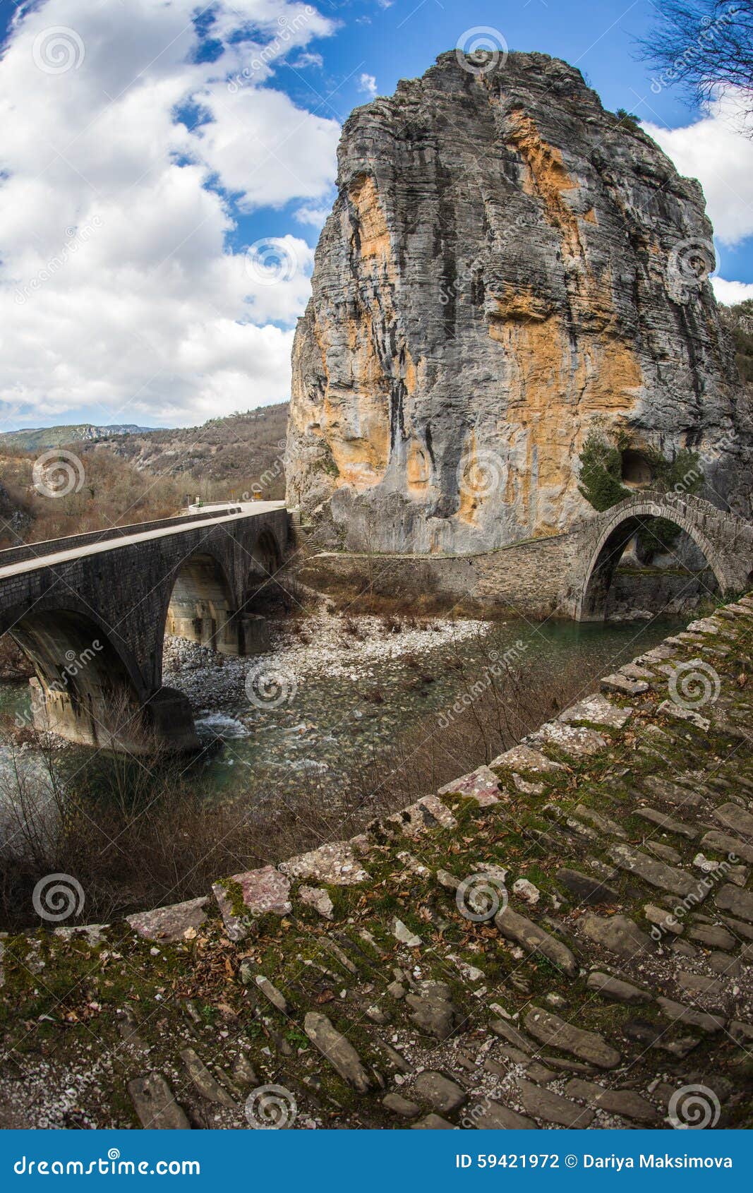 Kokoris Stone Bridge, Zagorohoria, Greece Stock Photo - Image of spring ...