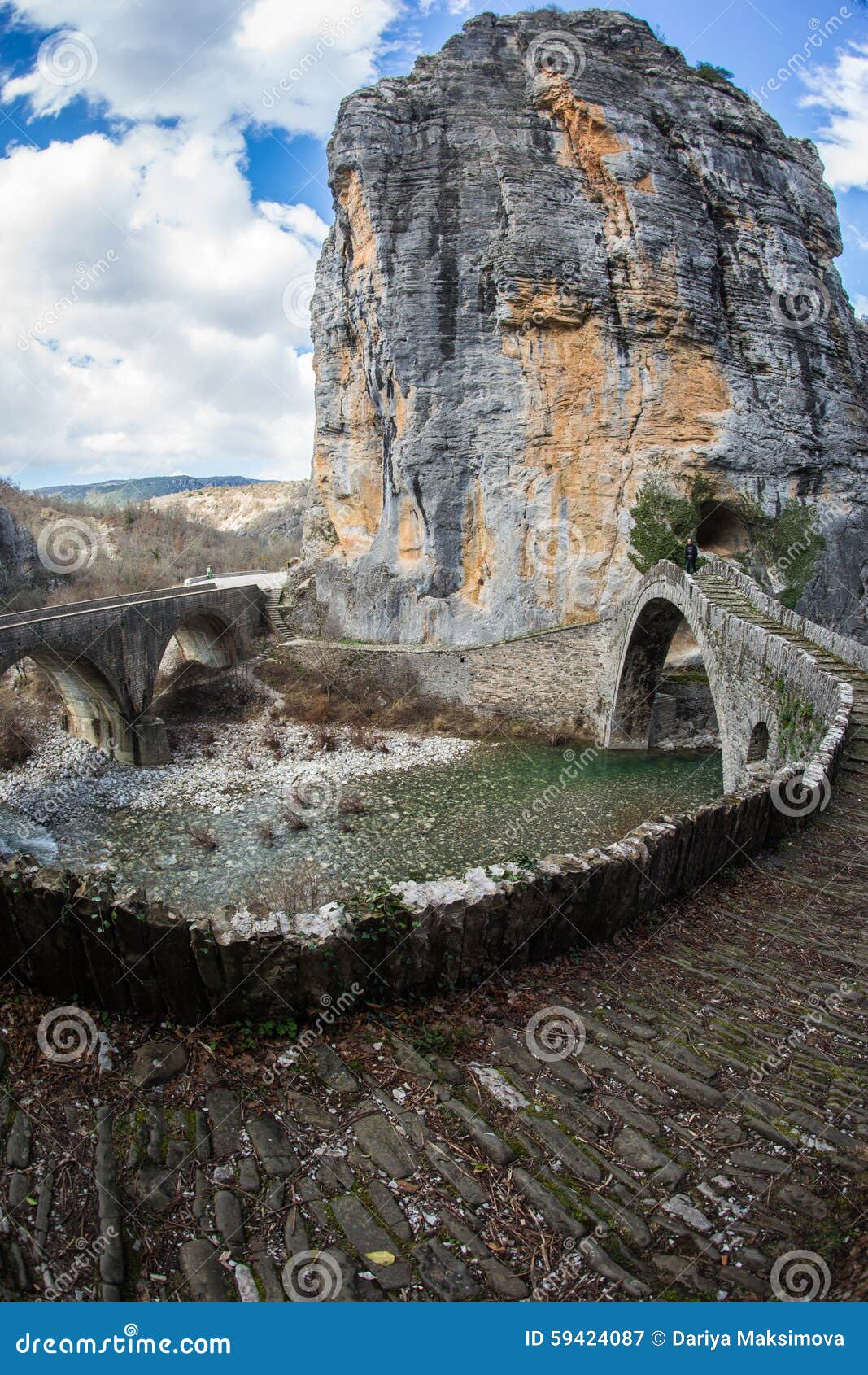 Kokoris Stone Bridge, Zagorohoria, Greece Stock Image - Image of ...