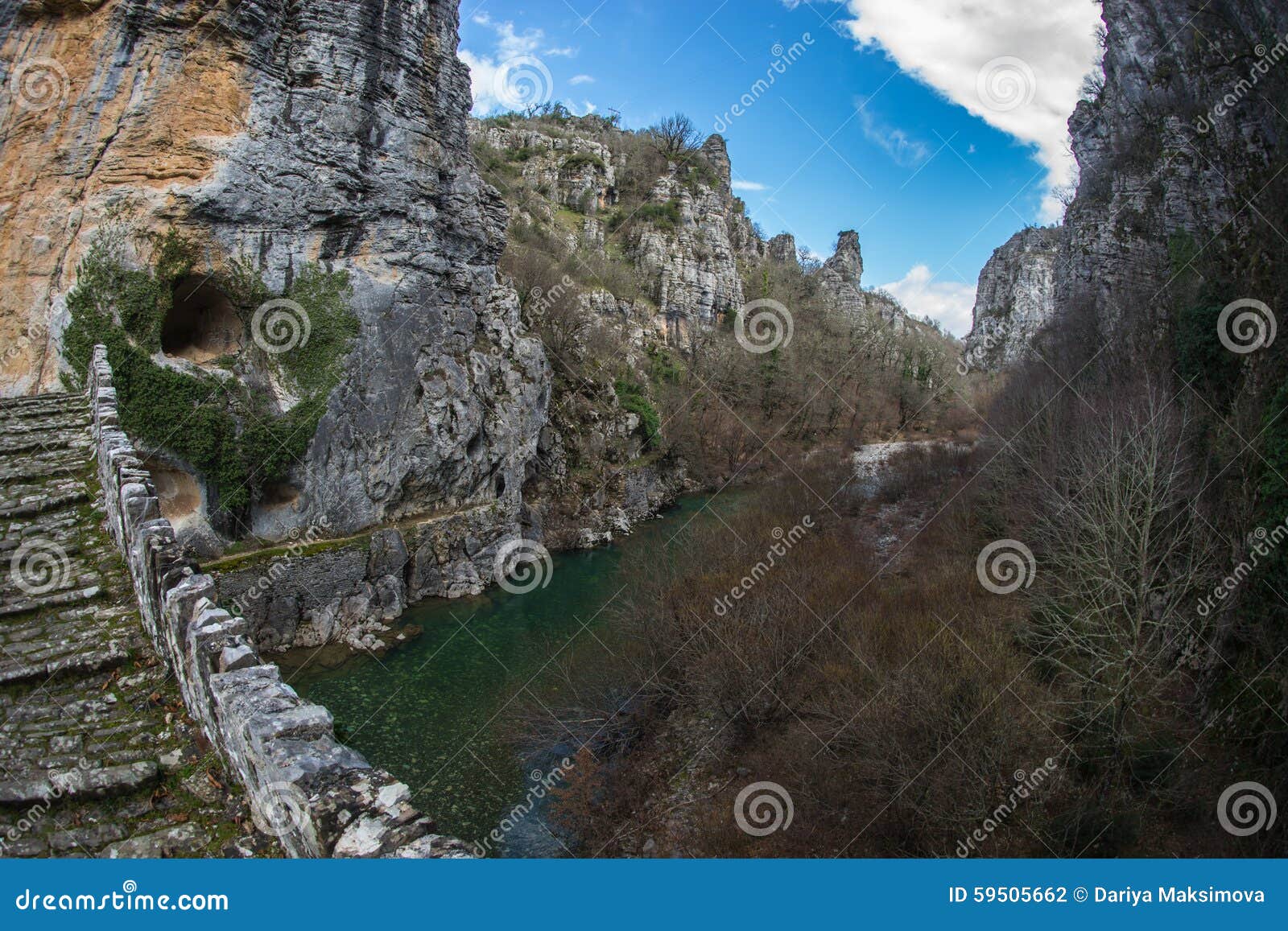 Bridge Of Kokoris Noutsos With Blue Sky And Rock Royalty-Free Stock ...